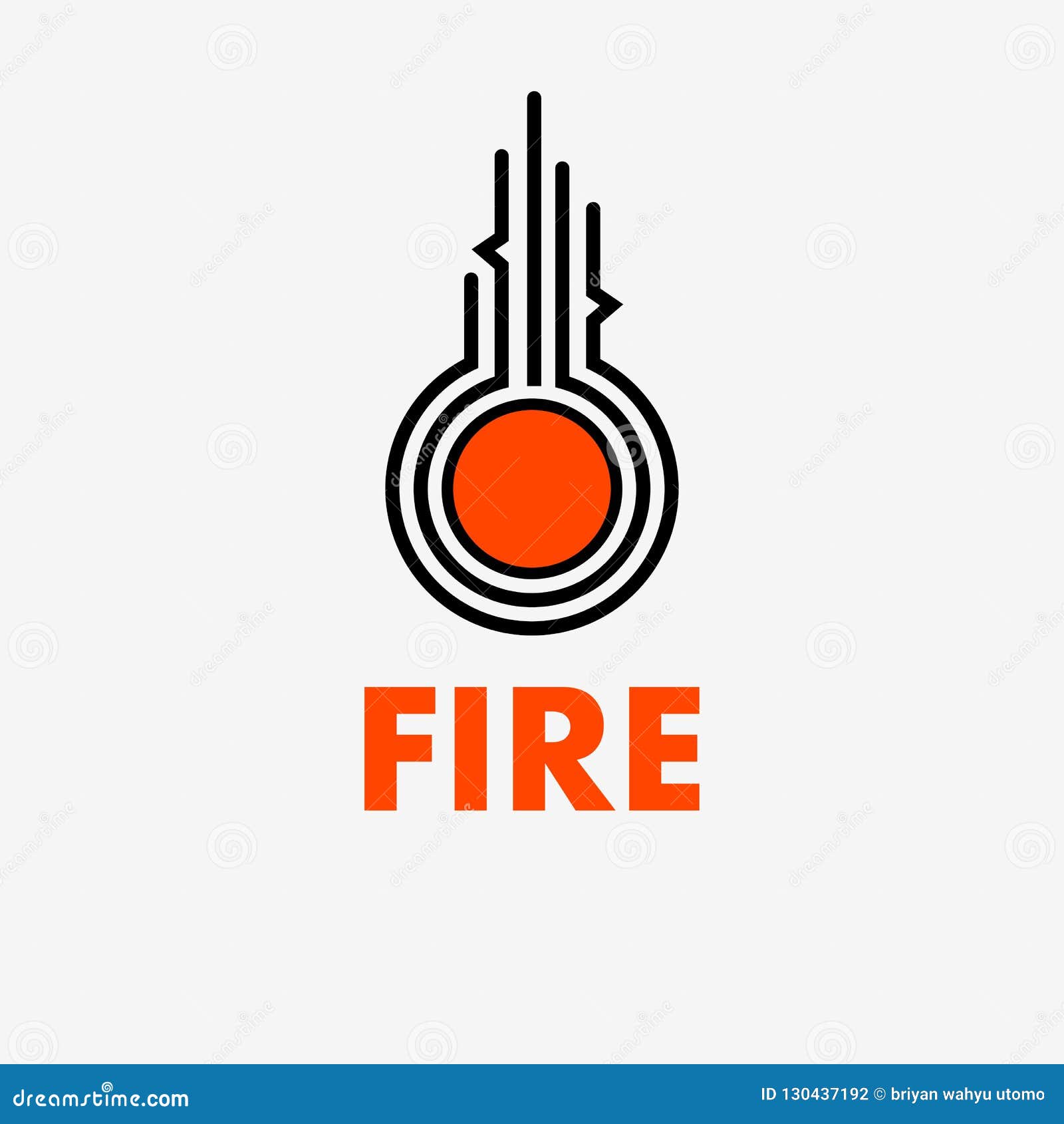 Simple Fire Logo. Flat Fire Logo. Black Orange Logo Stock Vector ...