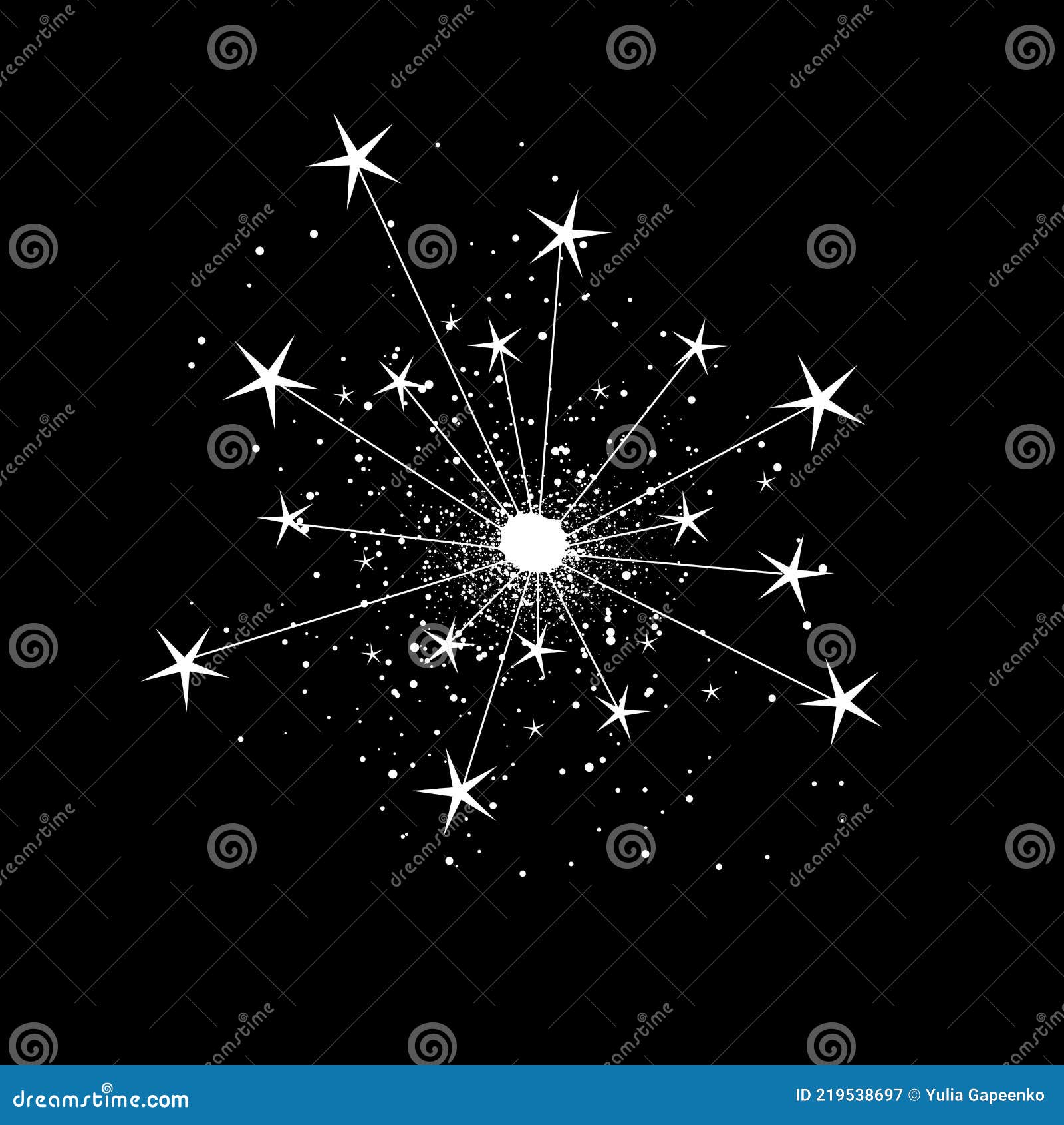 Simple Firework. Vector Illustration on Black Backgroound Stock Vector ...