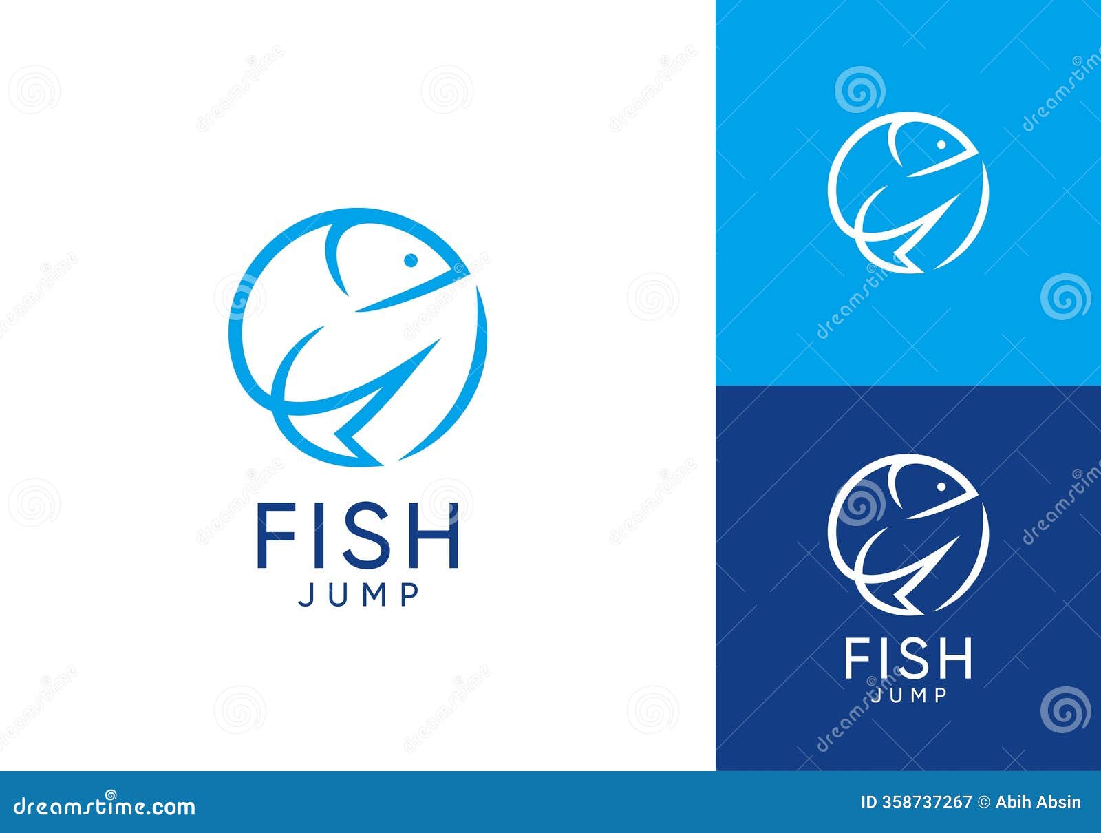 Simple Fish Circle Line Art Logo Vector Design Stock Vector ...