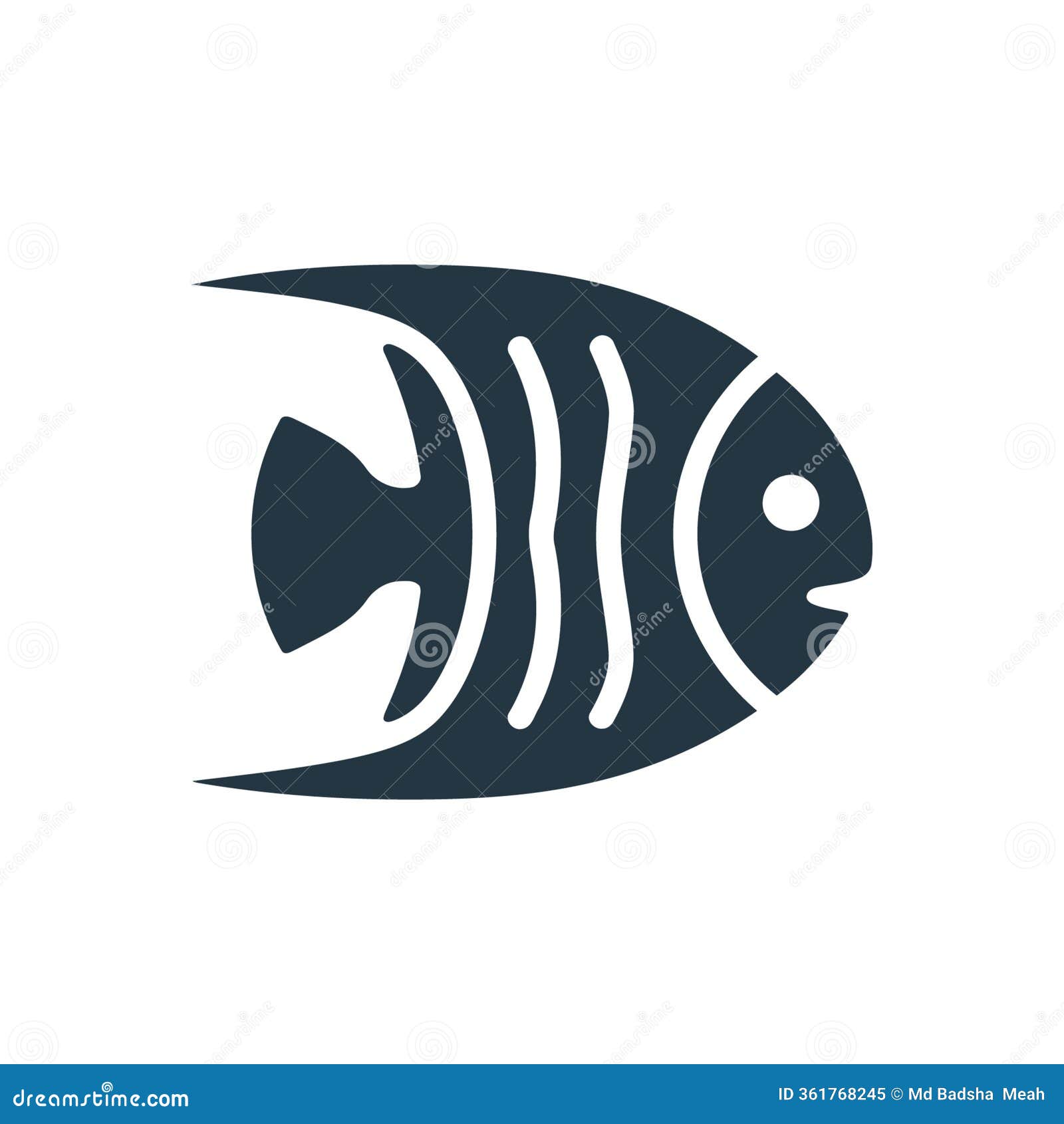 Simple Fish Logo. Isolated On White Background Cartoon Vector ...