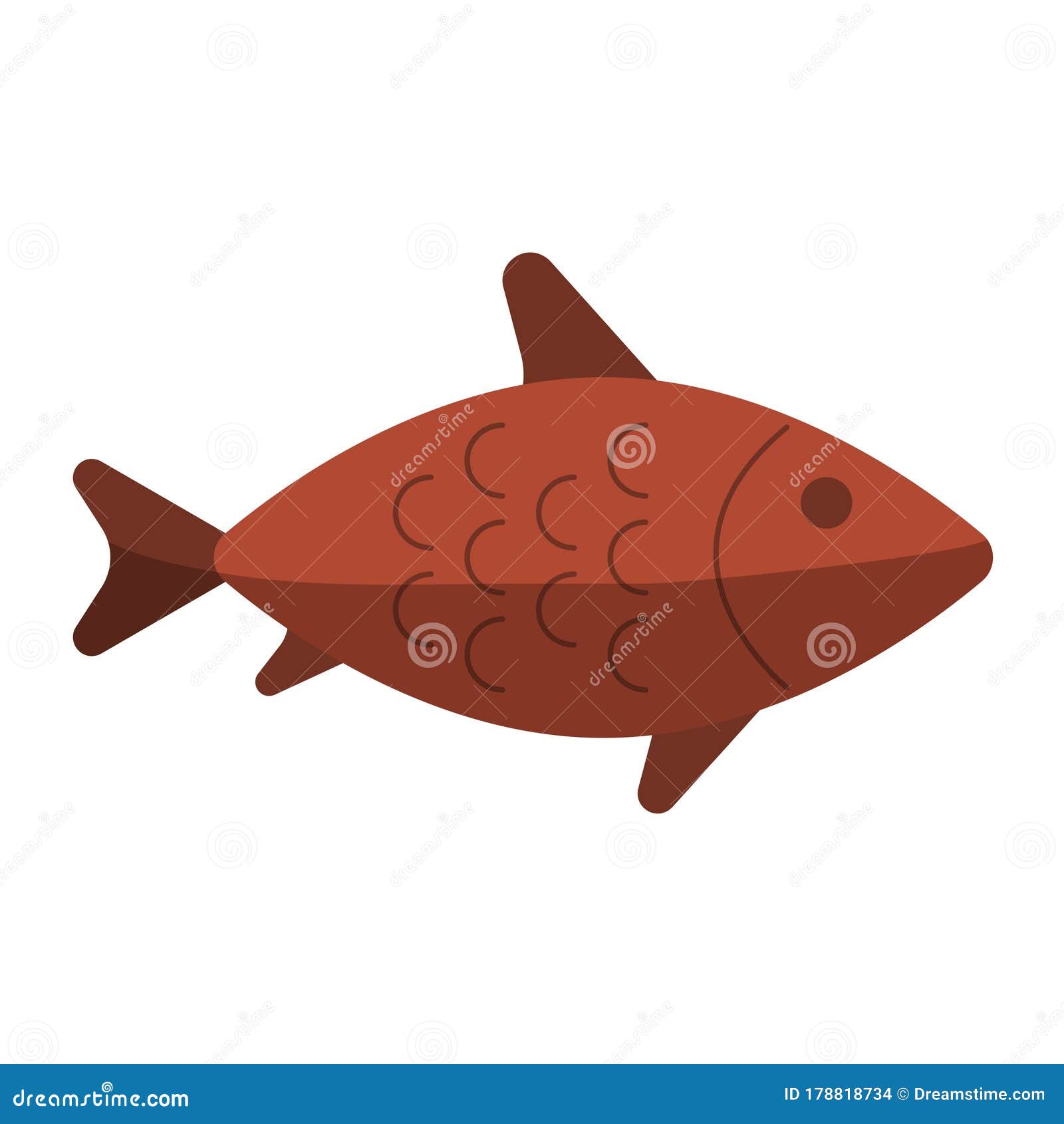Simple Fish Icon on White Background. Vector Illustration in Trendy ...