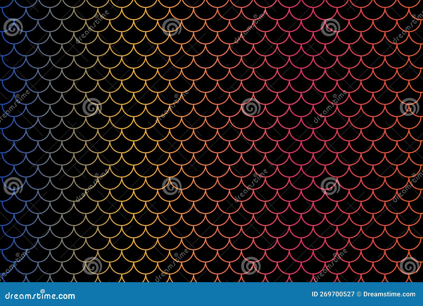 Simple Fish Scale Seamless Gradient Pattern. Stock Vector ...