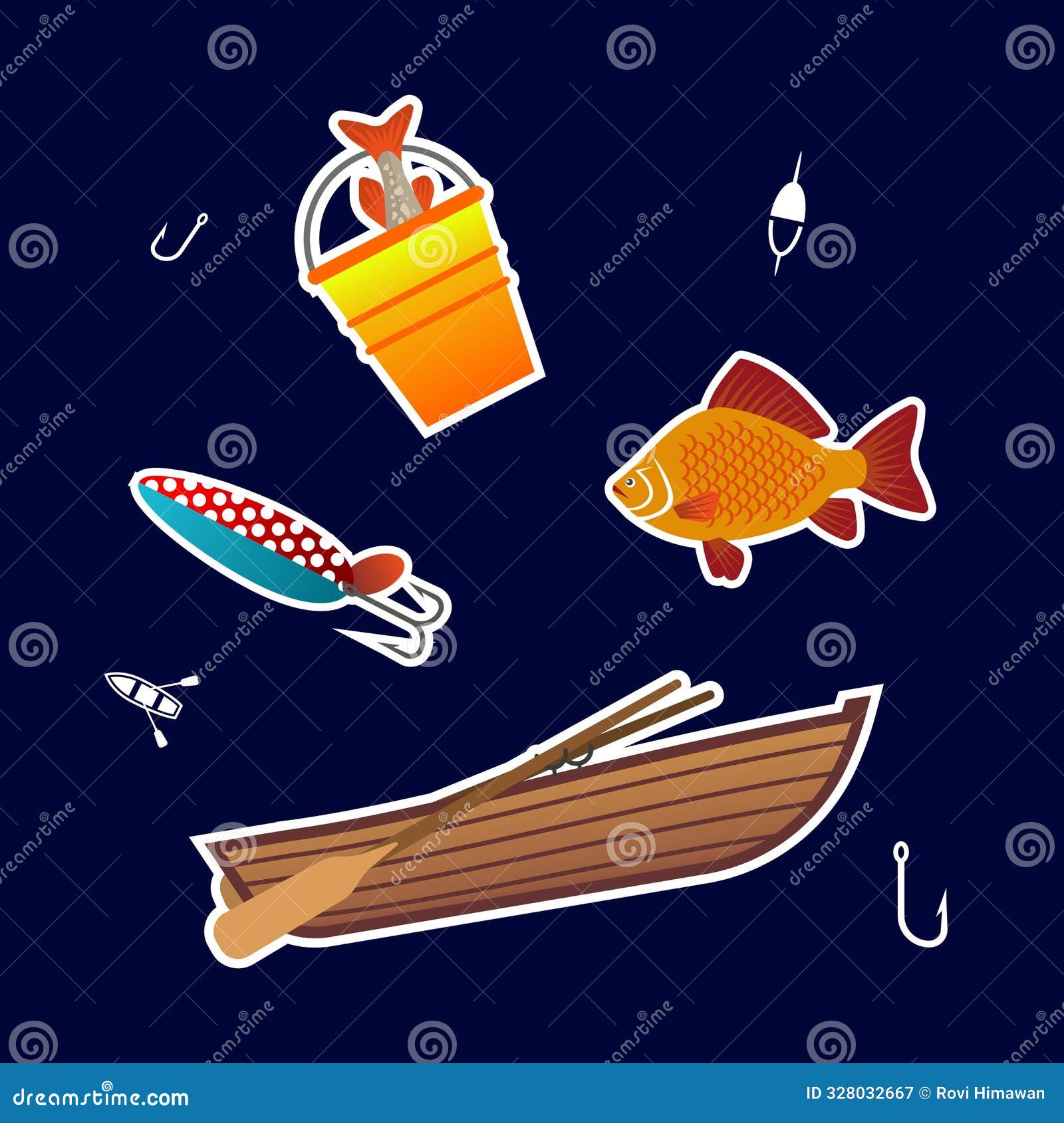 Simple Fishing Equipment Vector Icon Stock Illustration - Illustration ...