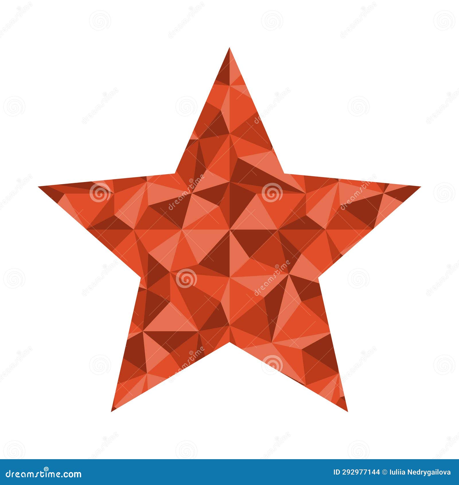 Simple Five Pointed Red Star with Abstract Triangle Pattern Inside ...