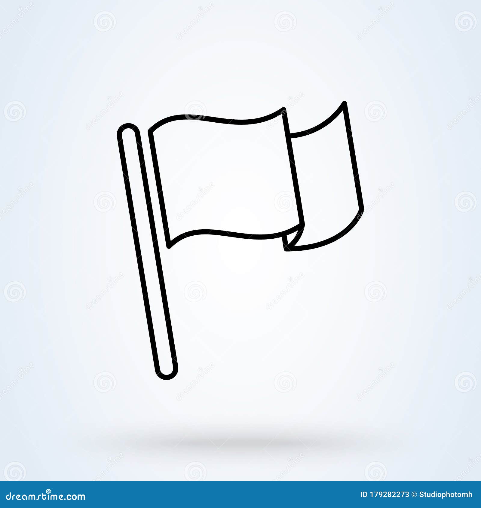 Simple Flag Line Icon. Location Marker Symbol Stock Vector ...