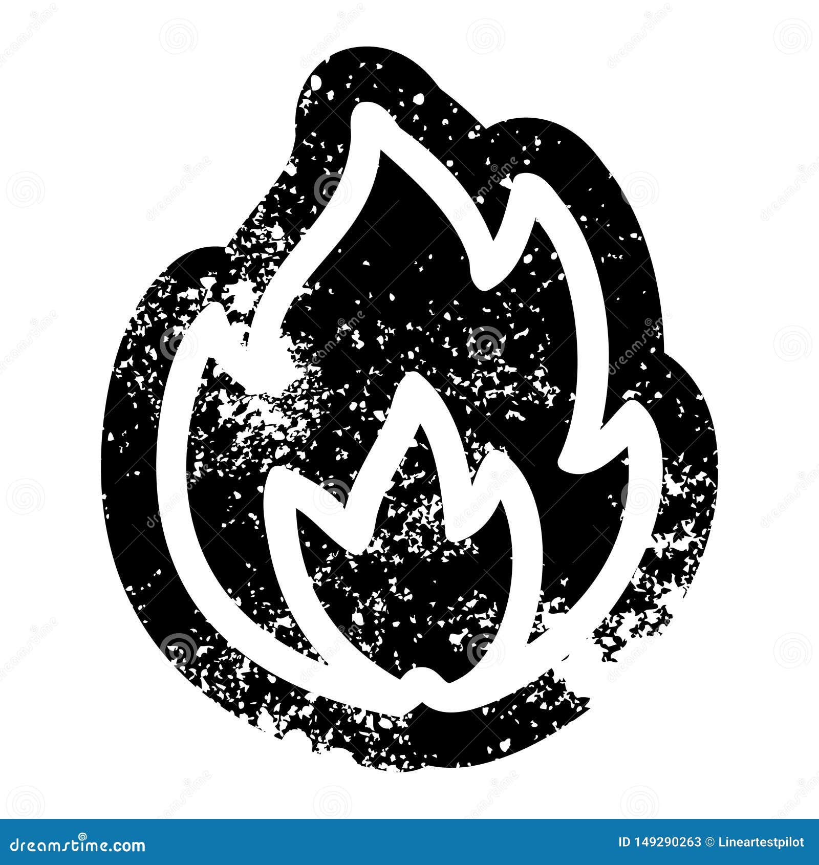 Simple Flame Distressed Icon Stock Vector - Illustration of element ...
