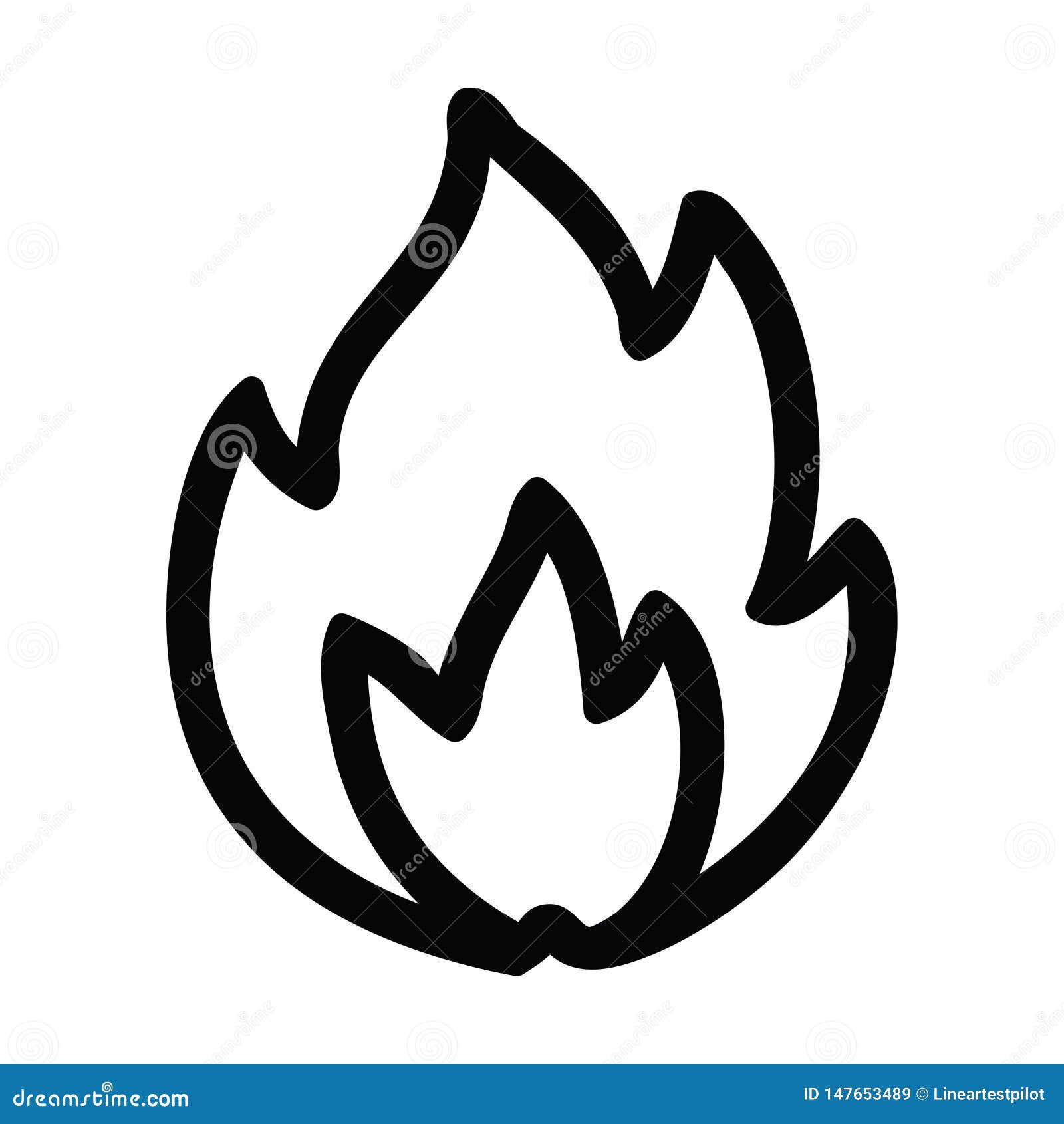 Simple flame icon stock vector. Illustration of fire - 147653489