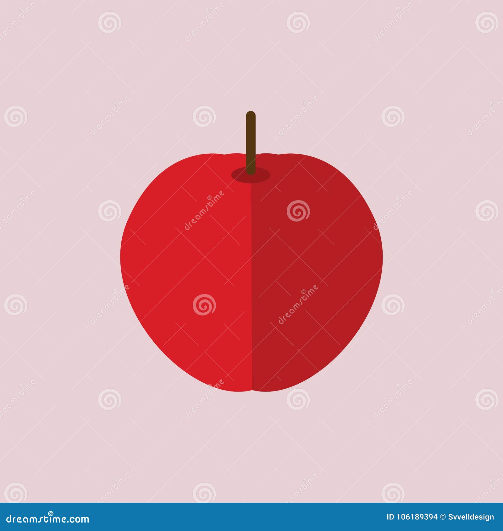 Simple Flat Apple Vector Illustration Stock Vector - Illustration of ...