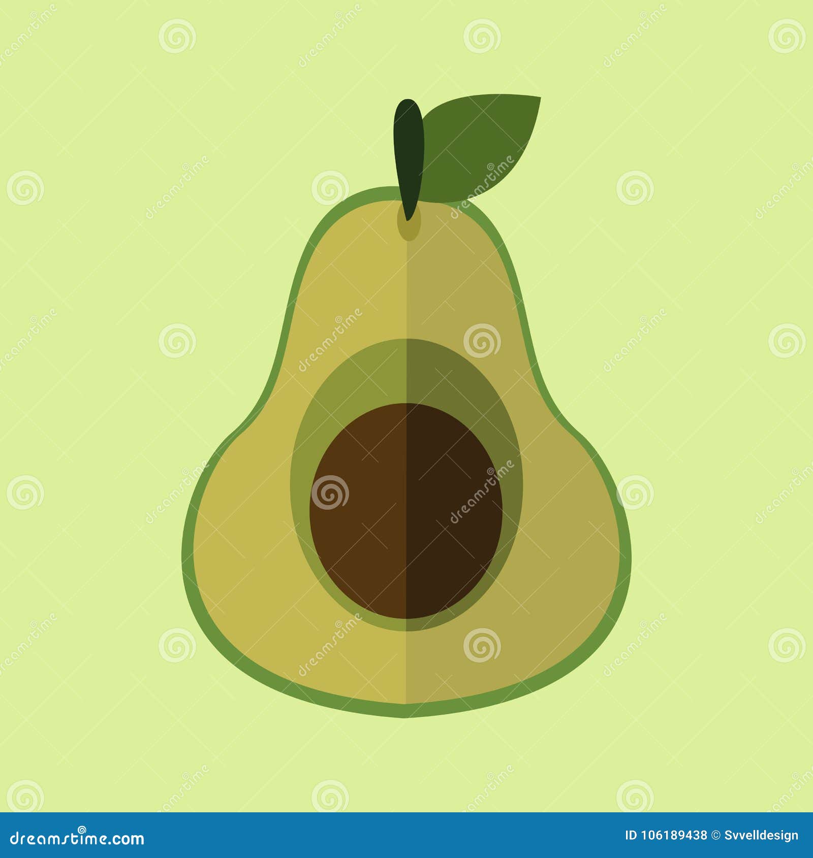 Simple Flat Avocado Slice Vector Illustration Stock Vector ...