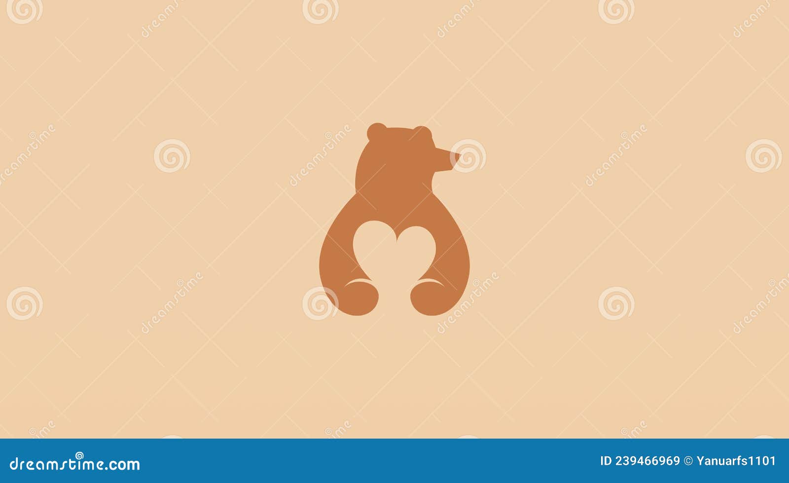 Simple Flat Bear Logo Design Template Vector Stock Vector ...