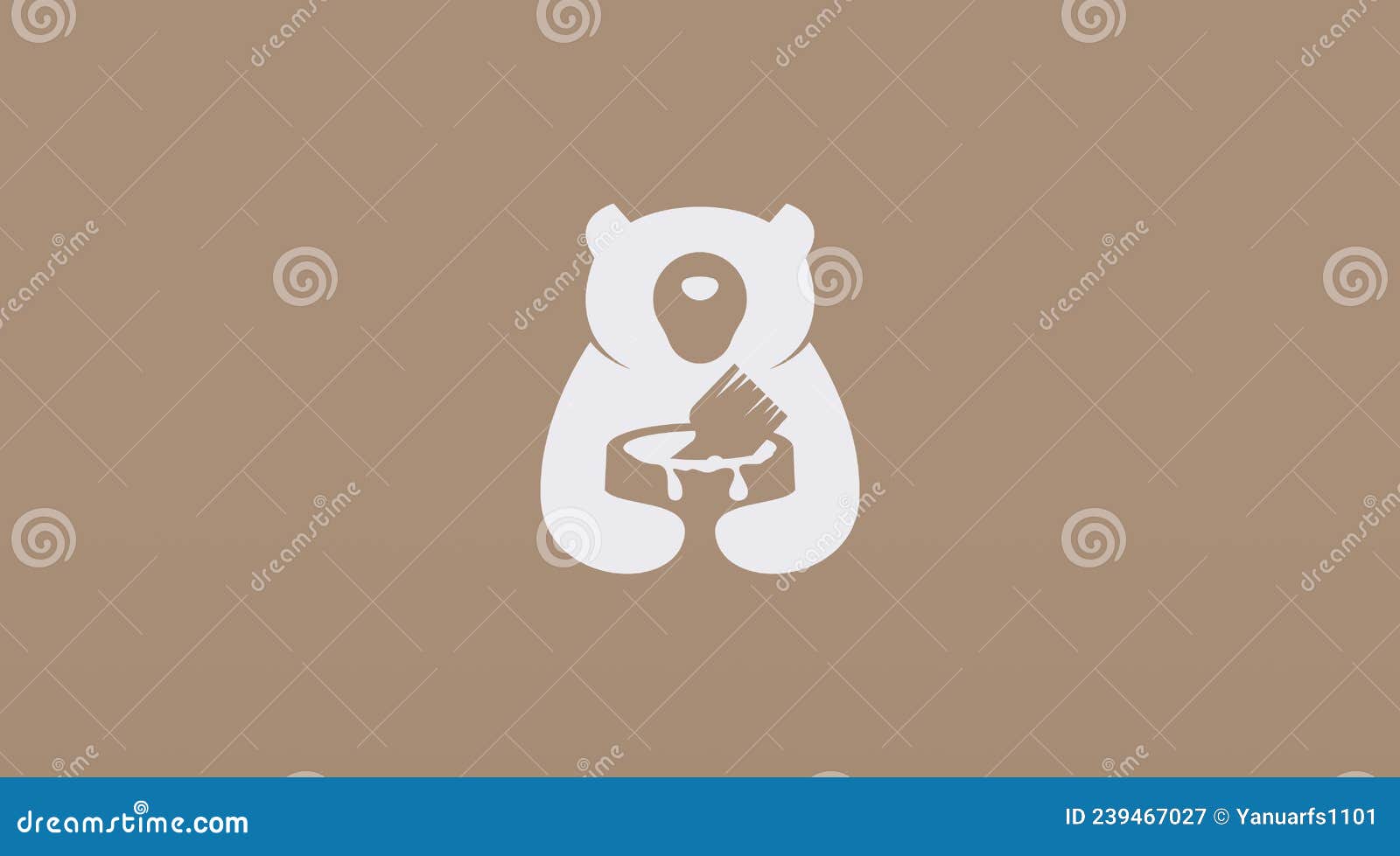 Simple Flat Bear Logo Design Template Vector Stock Illustration ...