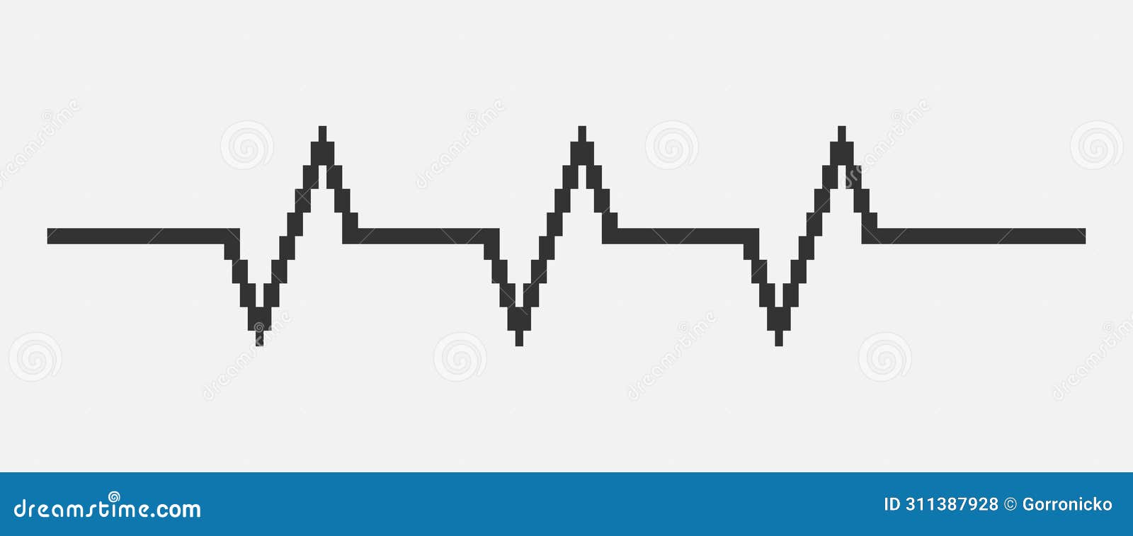Simple Flat 1bit Vector Pixel Art of Heartbeat Cardiogram Line Stock ...