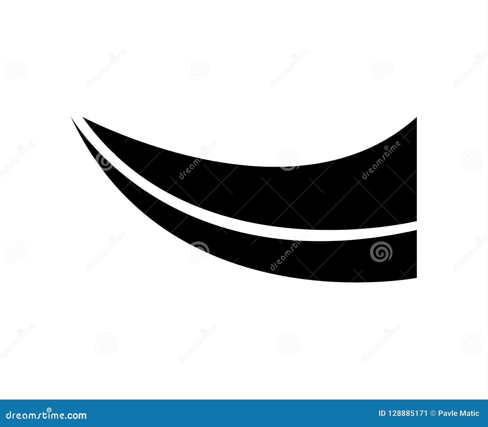 Simple Swoosh Shape, Isolated on White Stock Vector - Illustration of ...