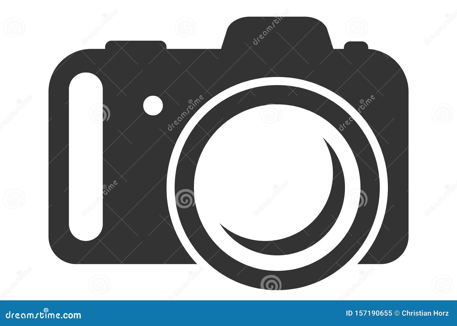 Simple Flat Black and White Camera Icon Stock Vector - Illustration of ...