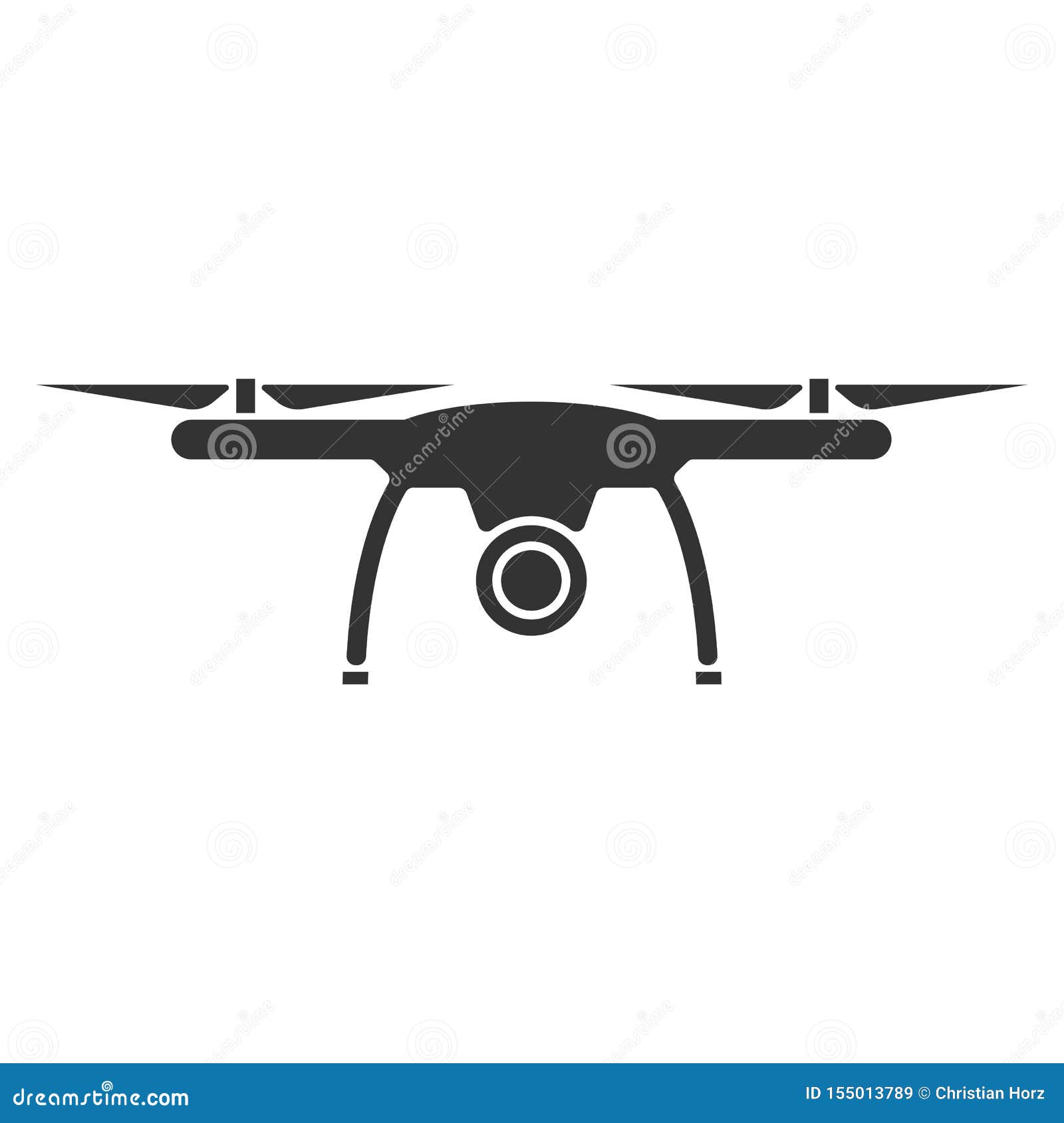 Simple Flat Black and White Drone Icon Stock Vector - Illustration of ...