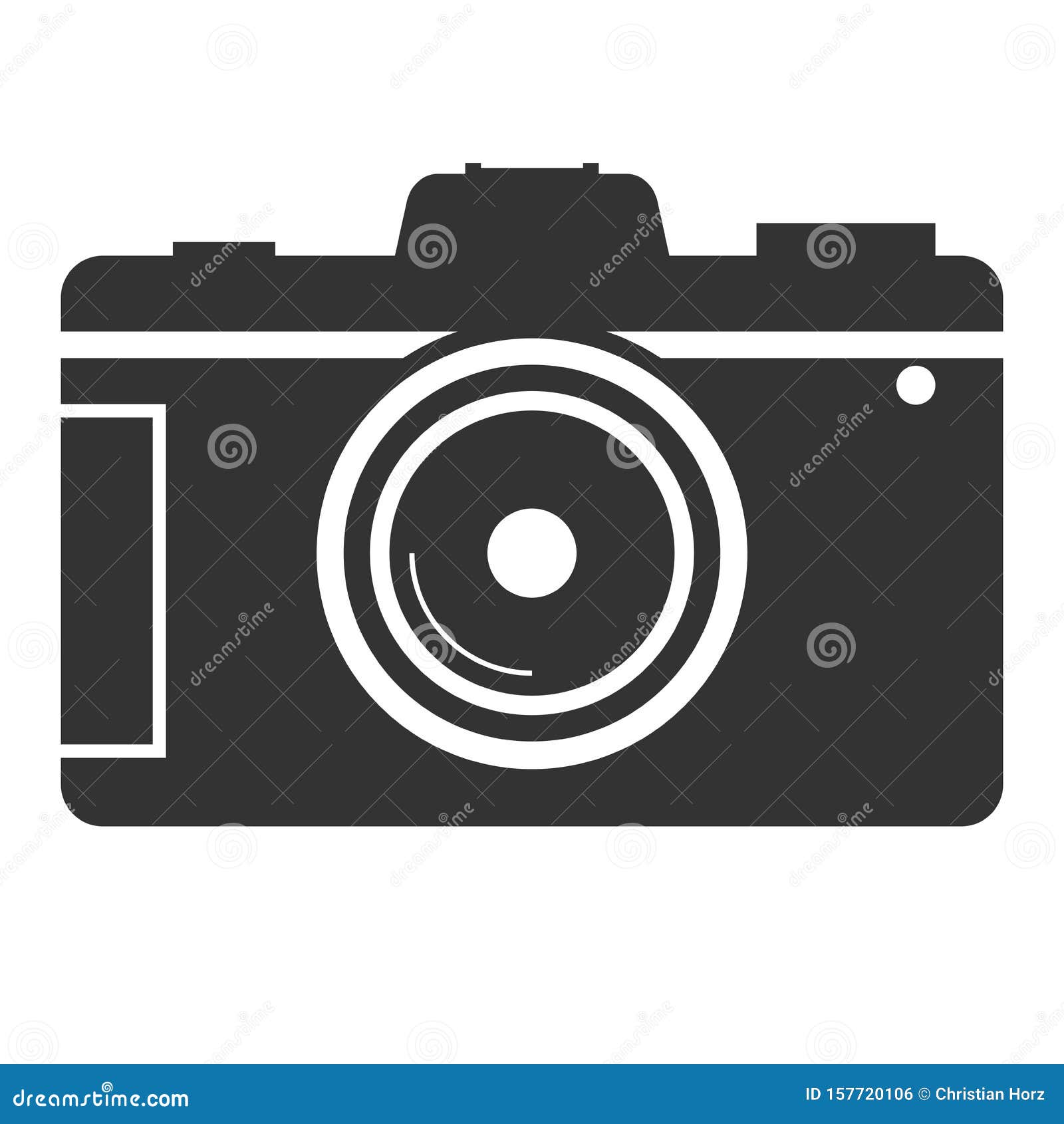 Simple Flat Black and White Dslr Camera Icon Stock Vector ...