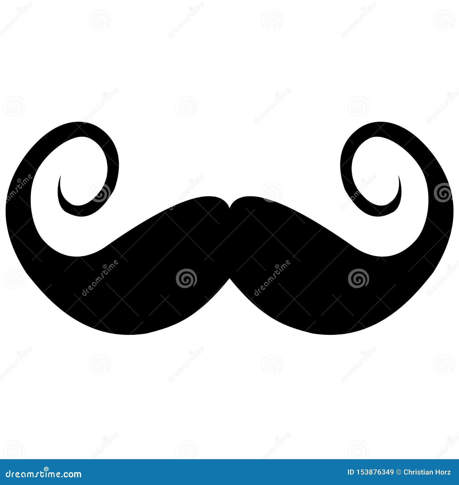 Simple Flat Black and White Moustache Icon Stock Vector - Illustration ...