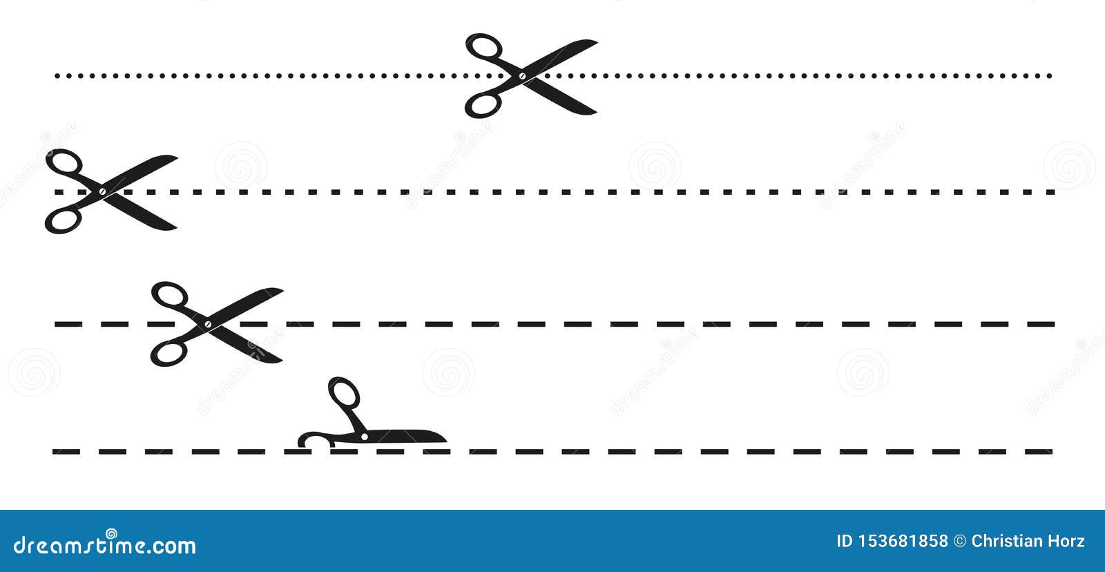 Scissors Dotted Line Cartoon Vector | CartoonDealer.com #32158971