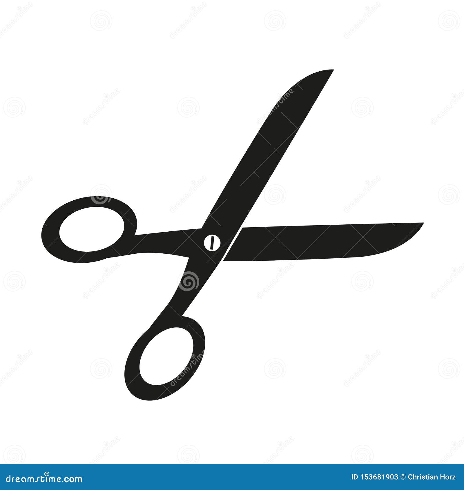 Simple Flat Black and White Scissors Icon Stock Vector - Illustration ...