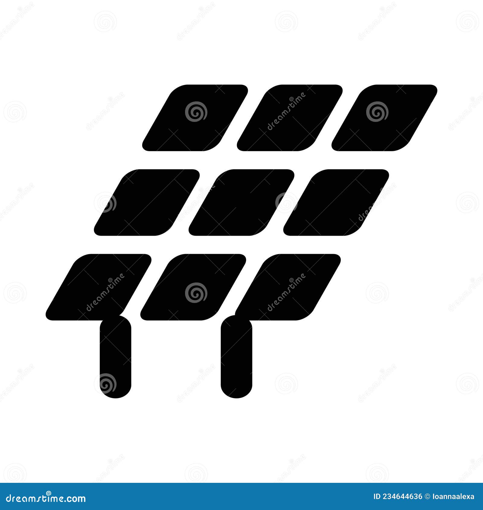 Simple Flat Black and White Solar Panel Icon Stock Vector ...