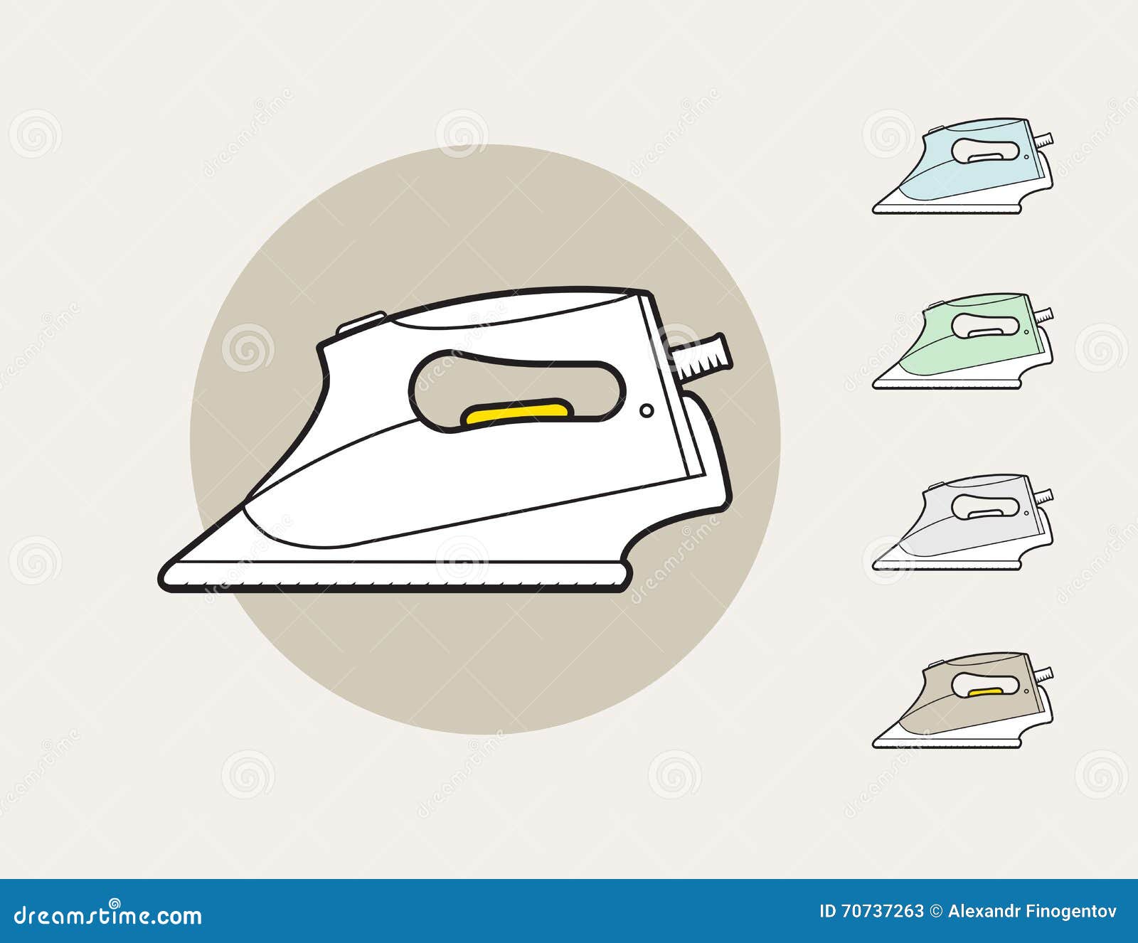 Simple Flat Black and White Steam Iron Icon Stock Illustration ...