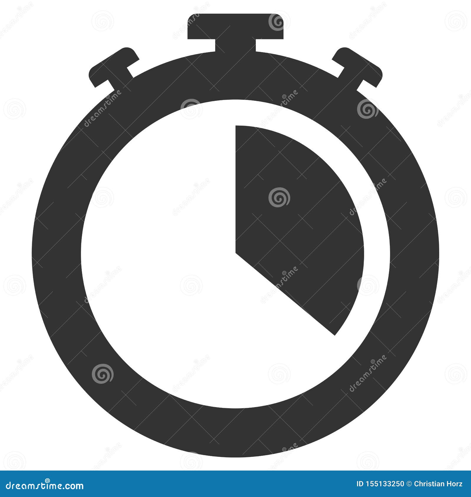 Simple Flat Black and White Stop Watch Icon Stock Vector - Illustration ...