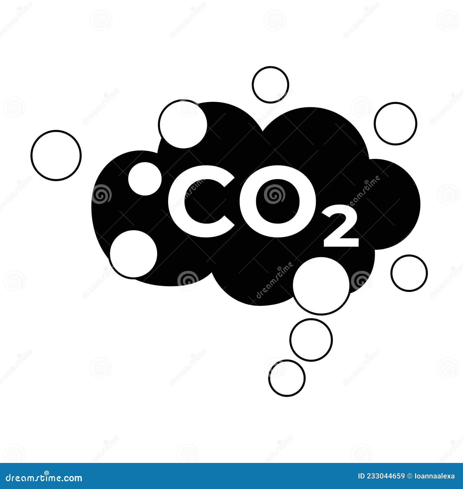 Simple Flat Black and White Vector Carbon Dioxide Icon Stock Vector ...
