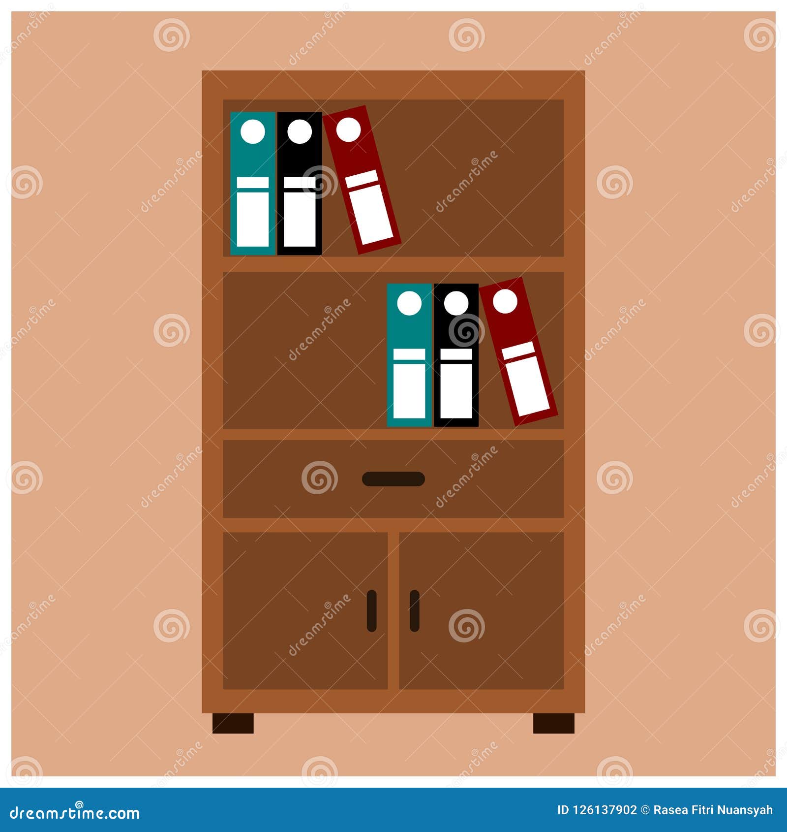 Simple Flat Brown Cupboard Vector Stock Illustration - Illustration of ...