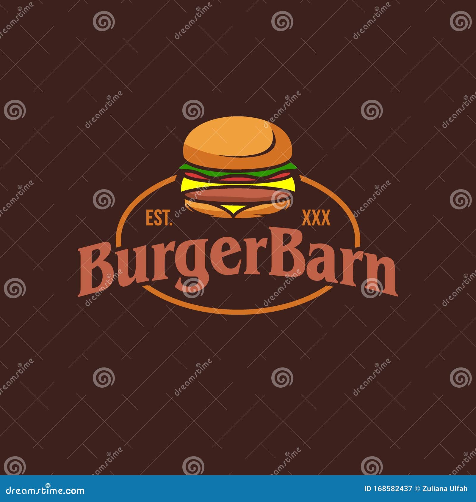 Simple Flat Burger Logo Design Vector Stock Image Stock Illustration ...