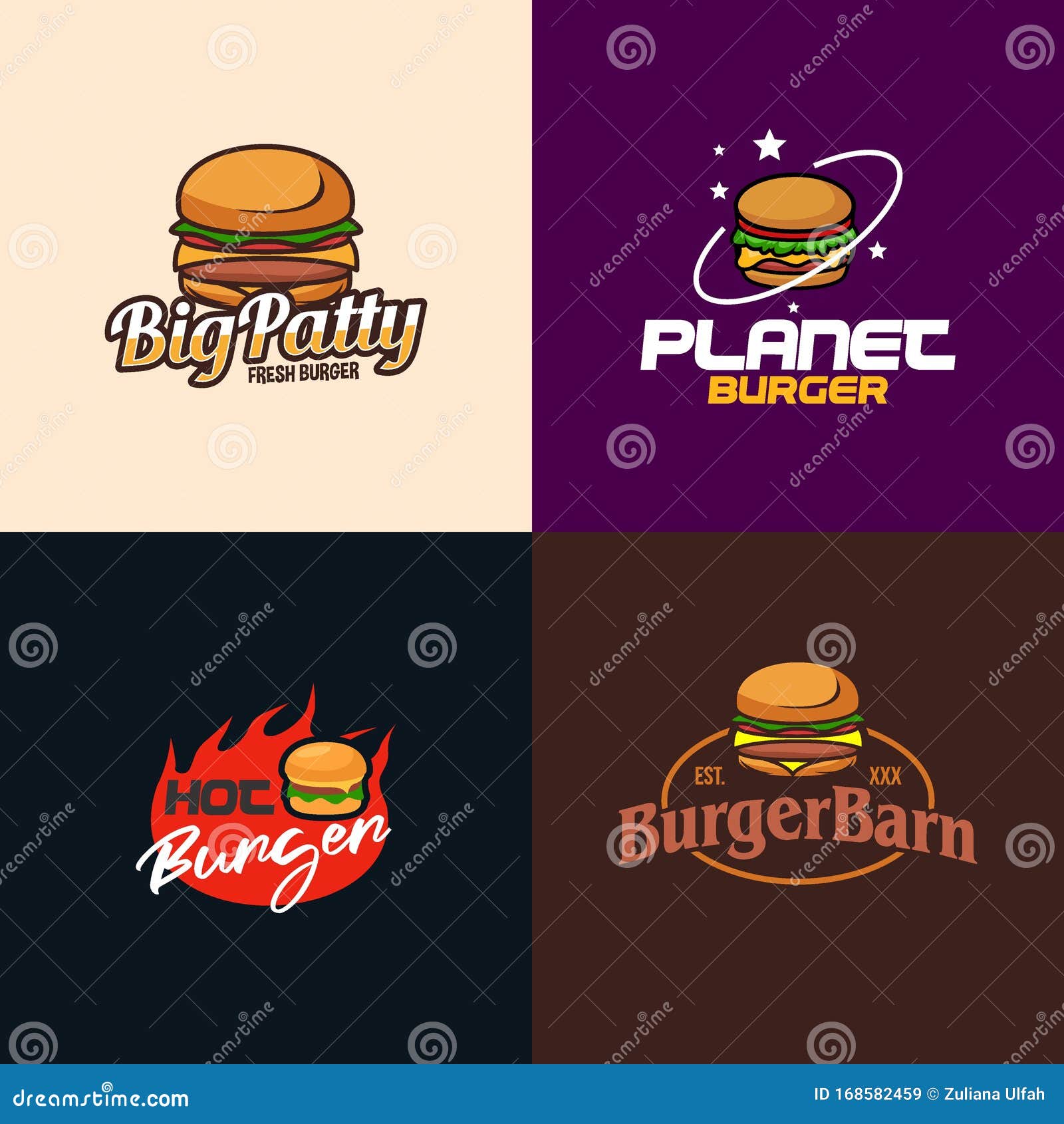 Simple Flat Burger Logo Design Vector Stock Image Stock Illustration ...