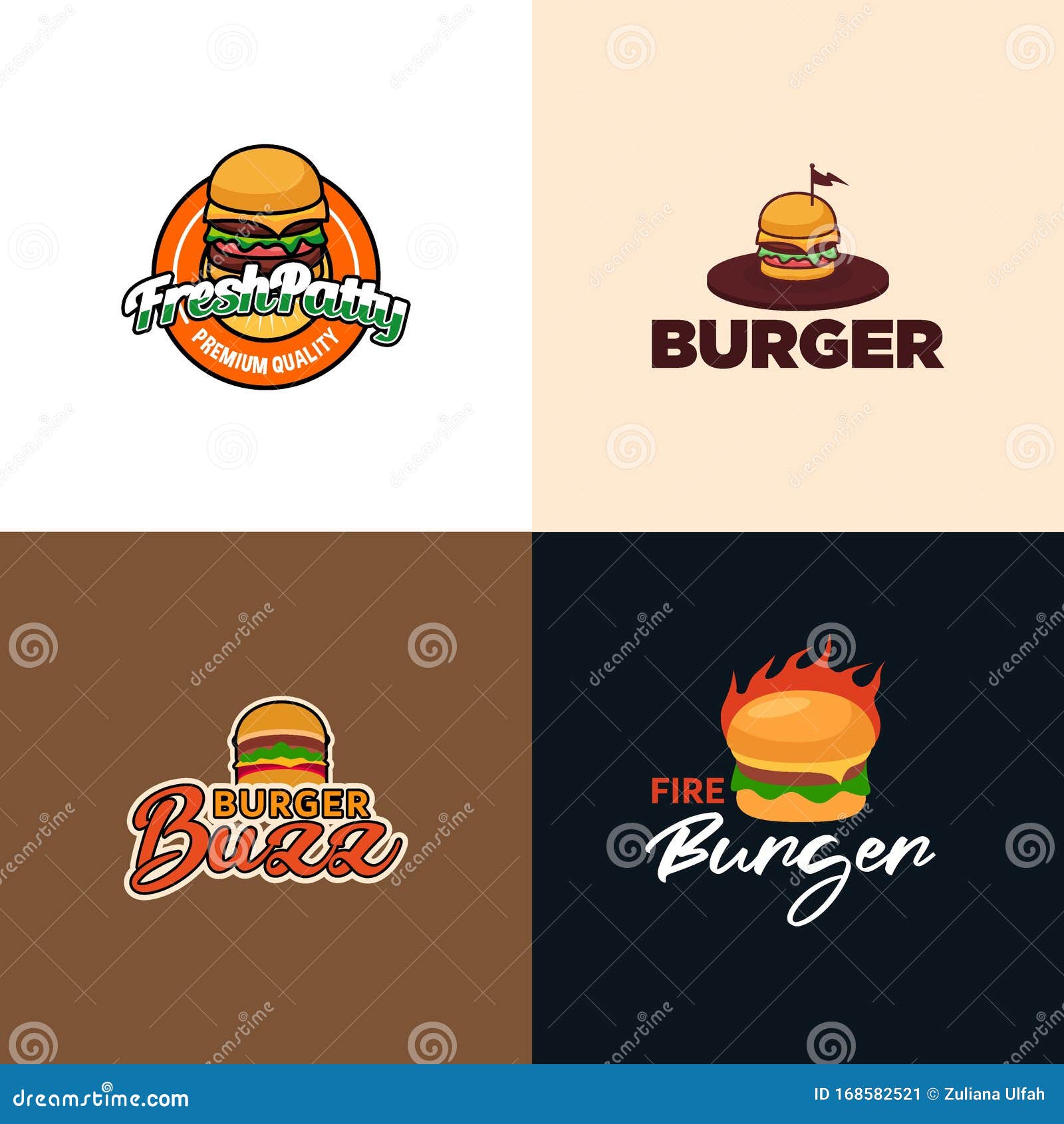 Simple Flat Burger Logo Design Vector Stock Image Stock Illustration ...