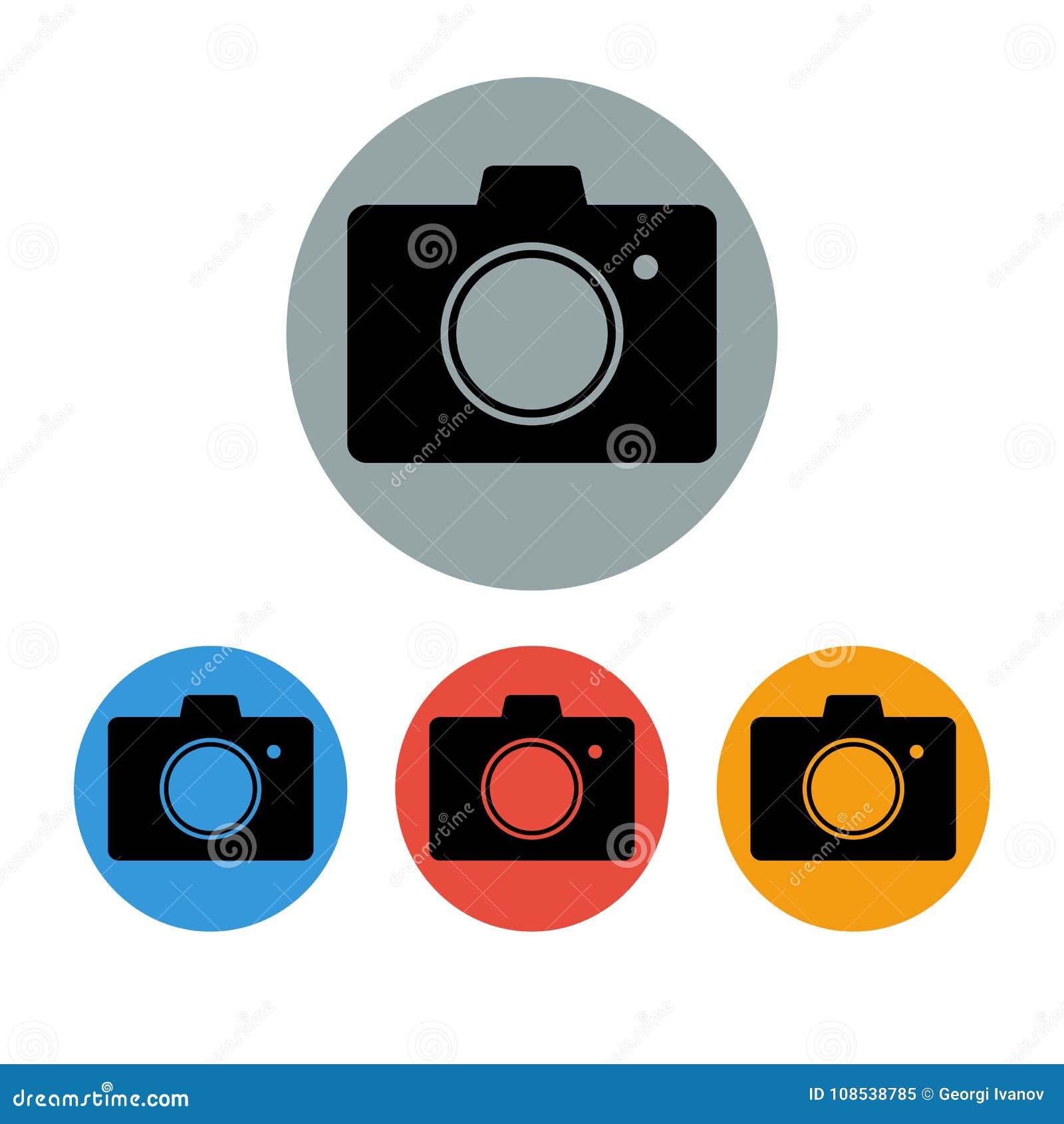 Simple Flat Camera Icon. Four Colour Variations Stock Vector ...