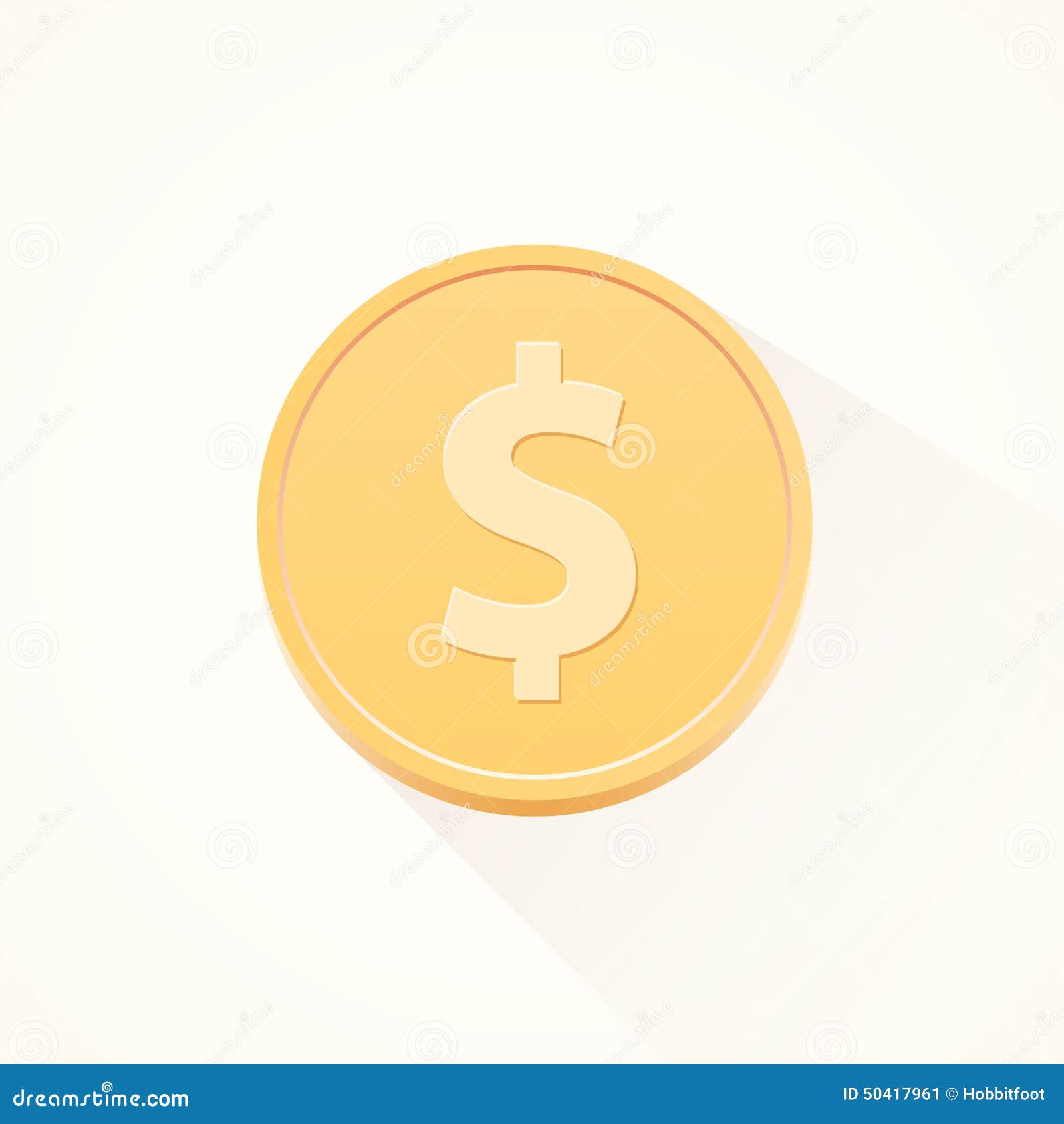 Simple Flat Cartoon Dollar Coin. Stock Vector - Illustration of price ...