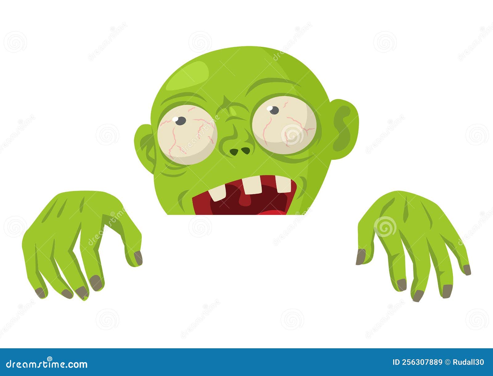 Zombie Peeking from Behind the Wall Stock Vector - Illustration of ...