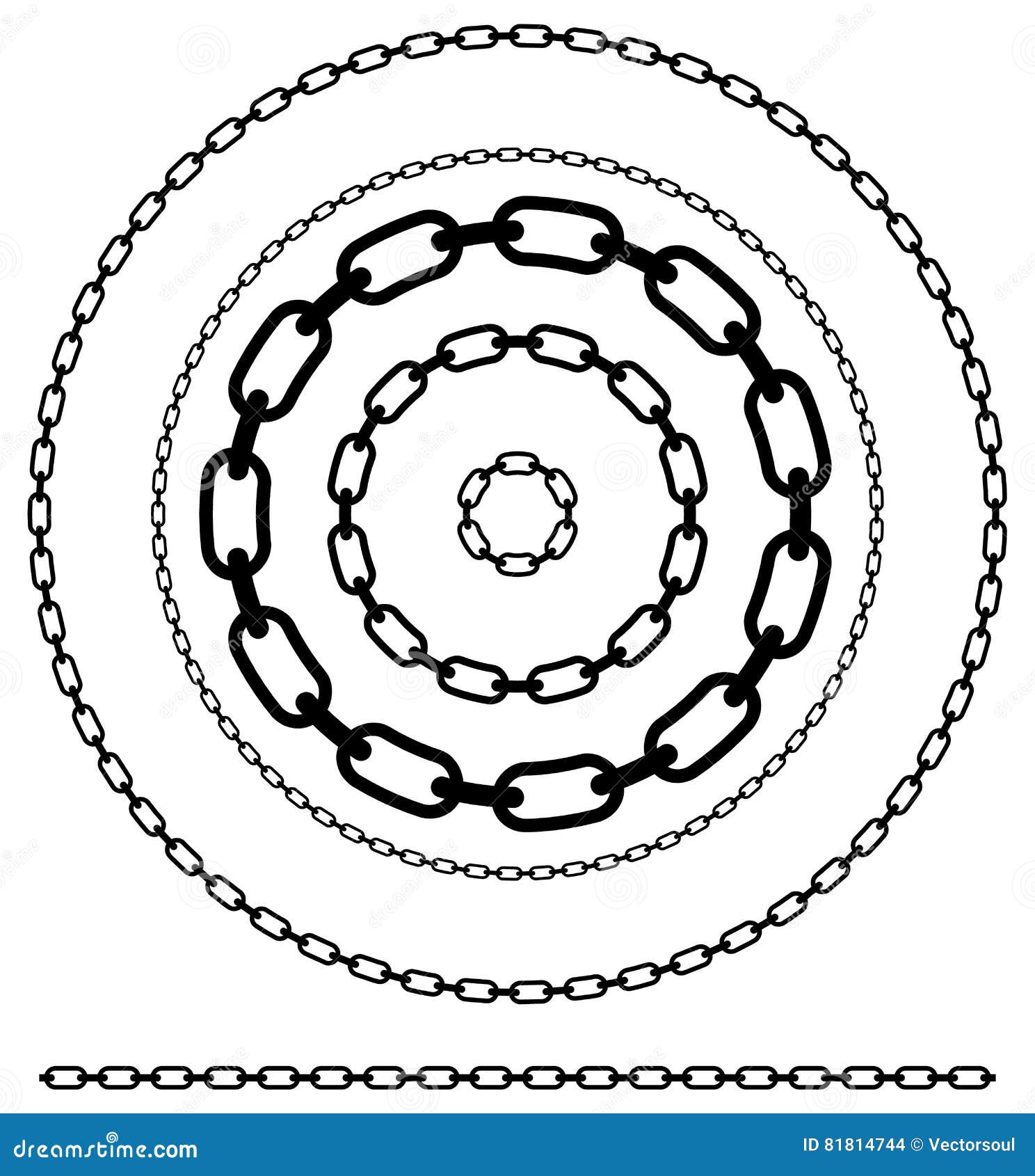 Simple Flat Chain Link, Chain Illustration. Silhouette of a Chain Stock ...