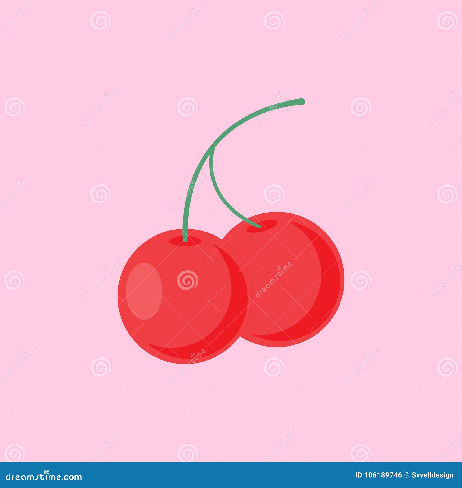 Simple Flat Cherry Vector Illustration Stock Vector - Illustration of ...