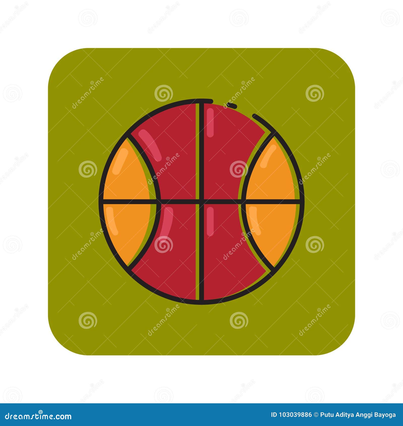Flat color ball icon stock vector. Illustration of simple - 103039886