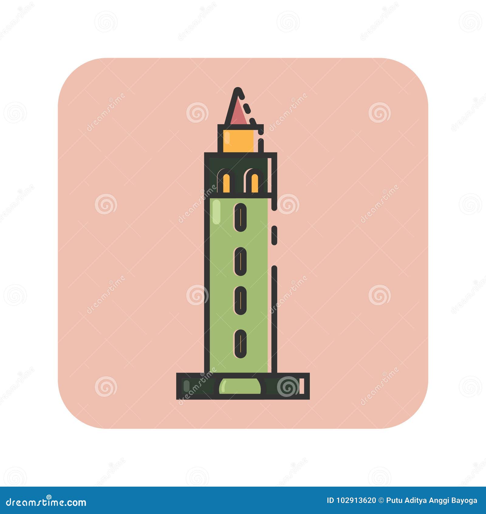 Flat Color Berkeley Tower Icon Stock Vector - Illustration of berkeley ...