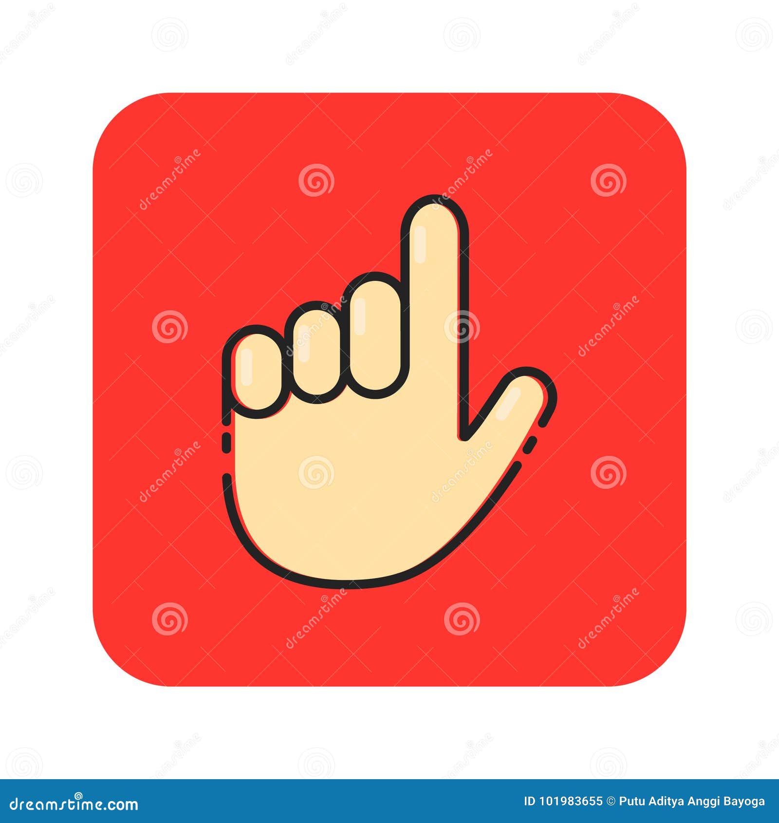 Flat color hands sign icon stock vector. Illustration of simple - 101983655
