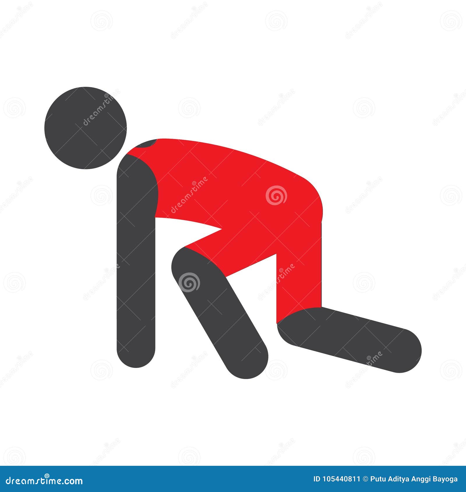 Flat Color Running Prepare Icon Stock Vector - Illustration of running ...