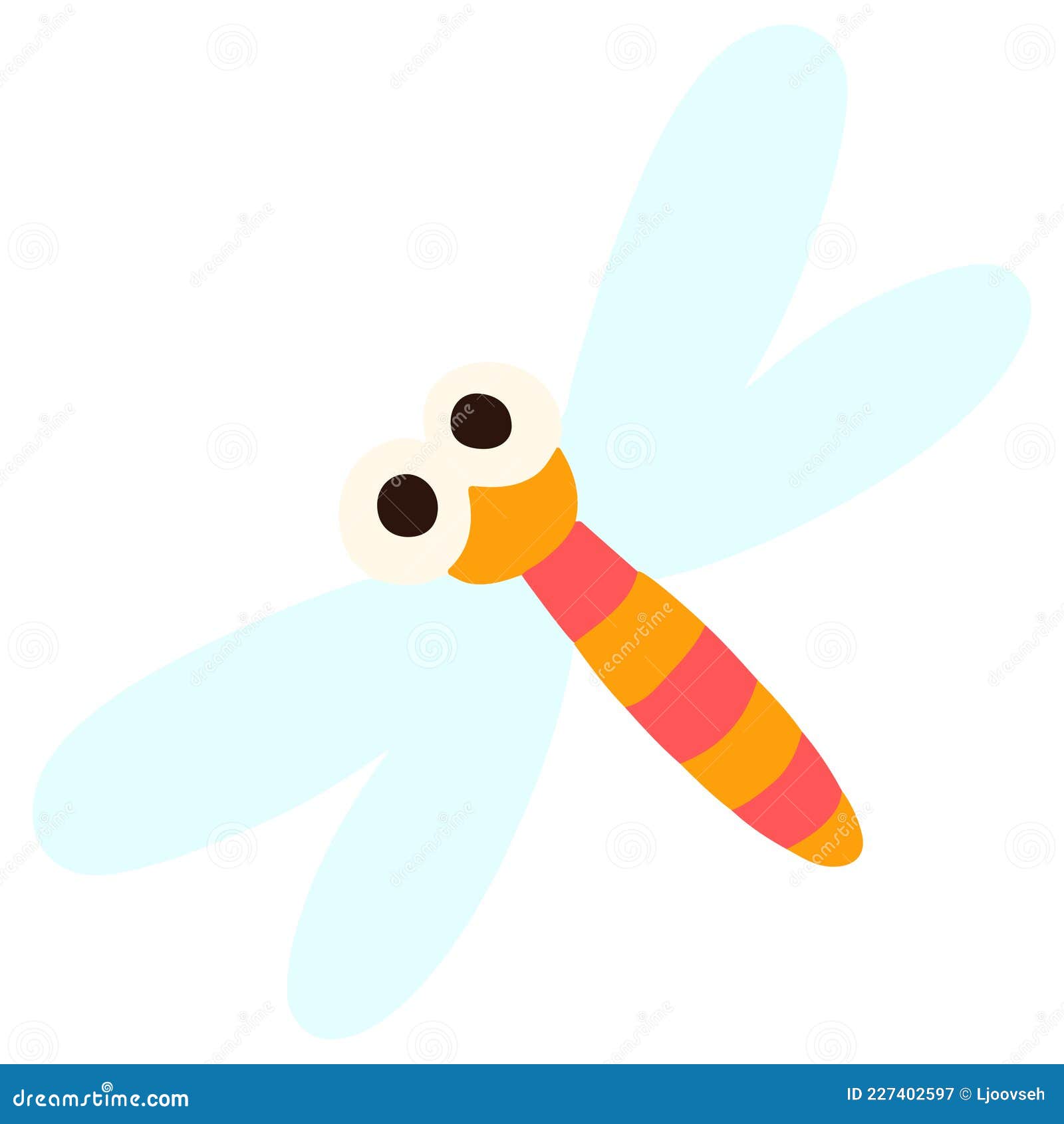 Simple and Flat Colored Dragonfly Stock Vector - Illustration of summer ...