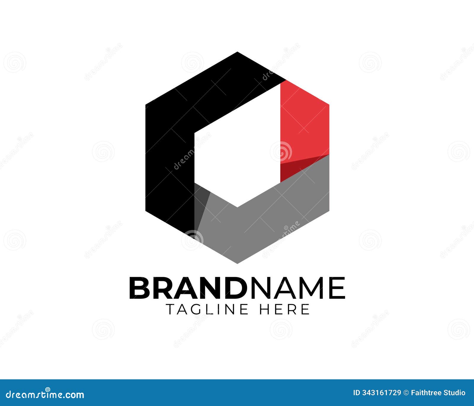 Simple Flat Colorful Hexagonal Based Fraction Logo Template with Shadow ...