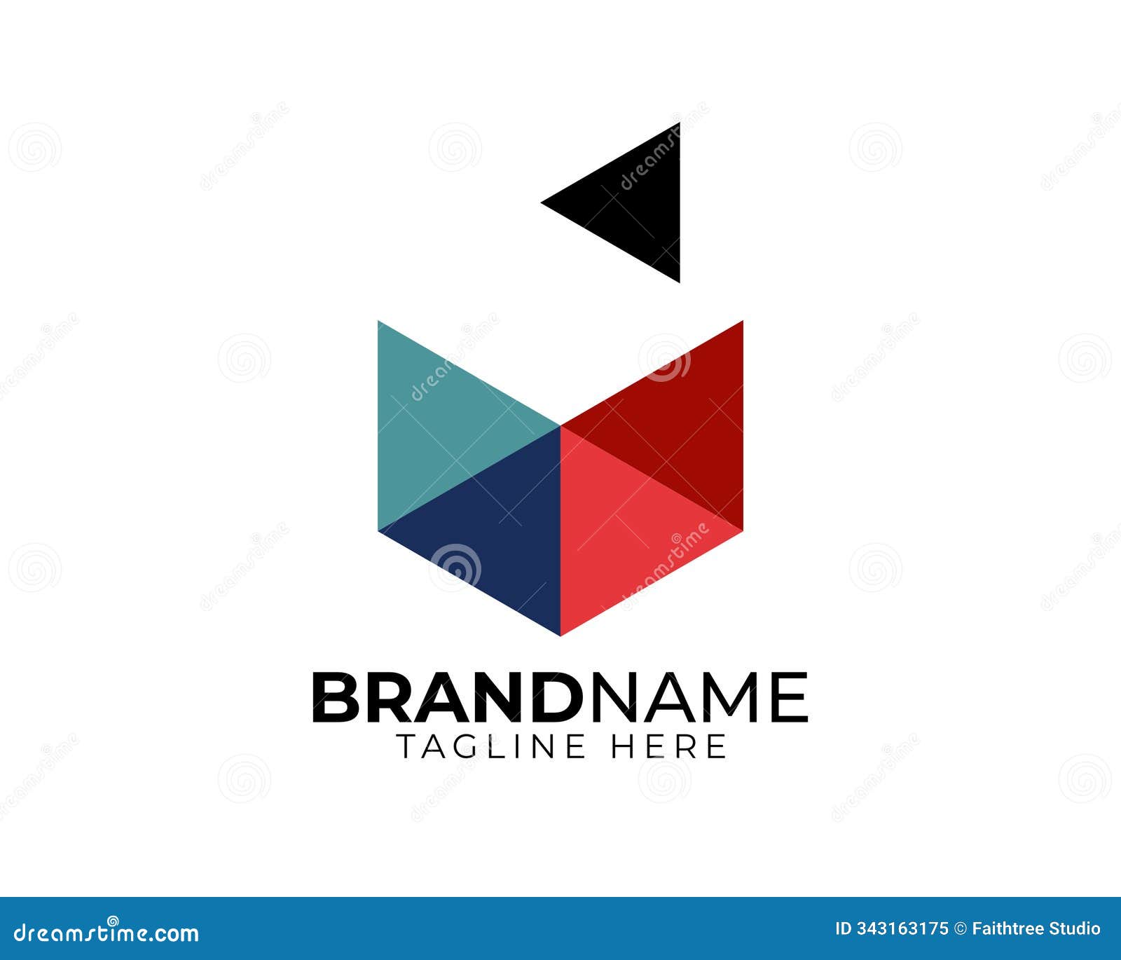 Simple Flat Colorful Hexagonal Based Fraction Logo Template with Shadow ...