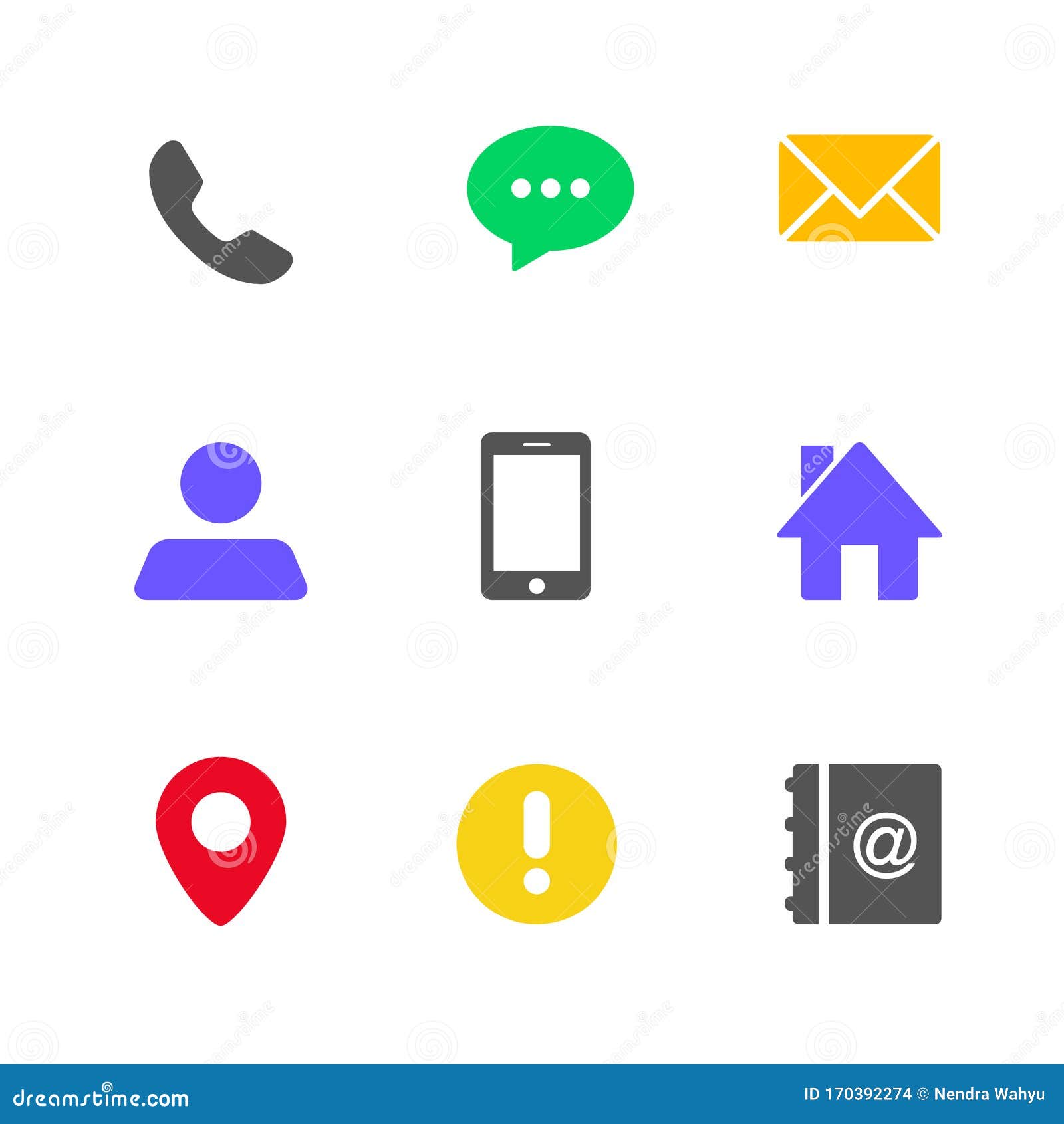 Simple Flat Contact Messaging Icon. Stock Vector - Illustration of ...