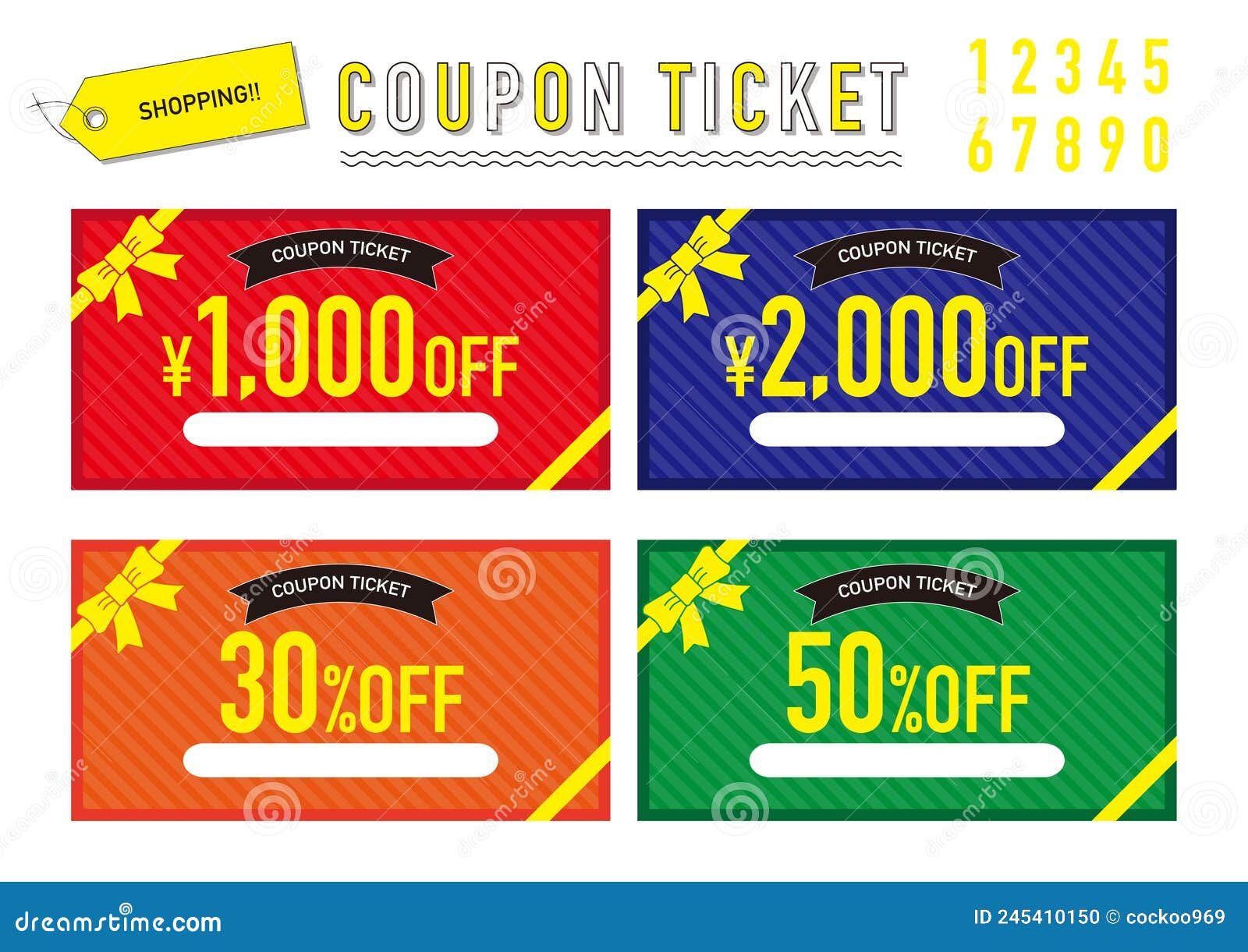 Simple and Flat Coupon Template Stock Illustration - Illustration of ...