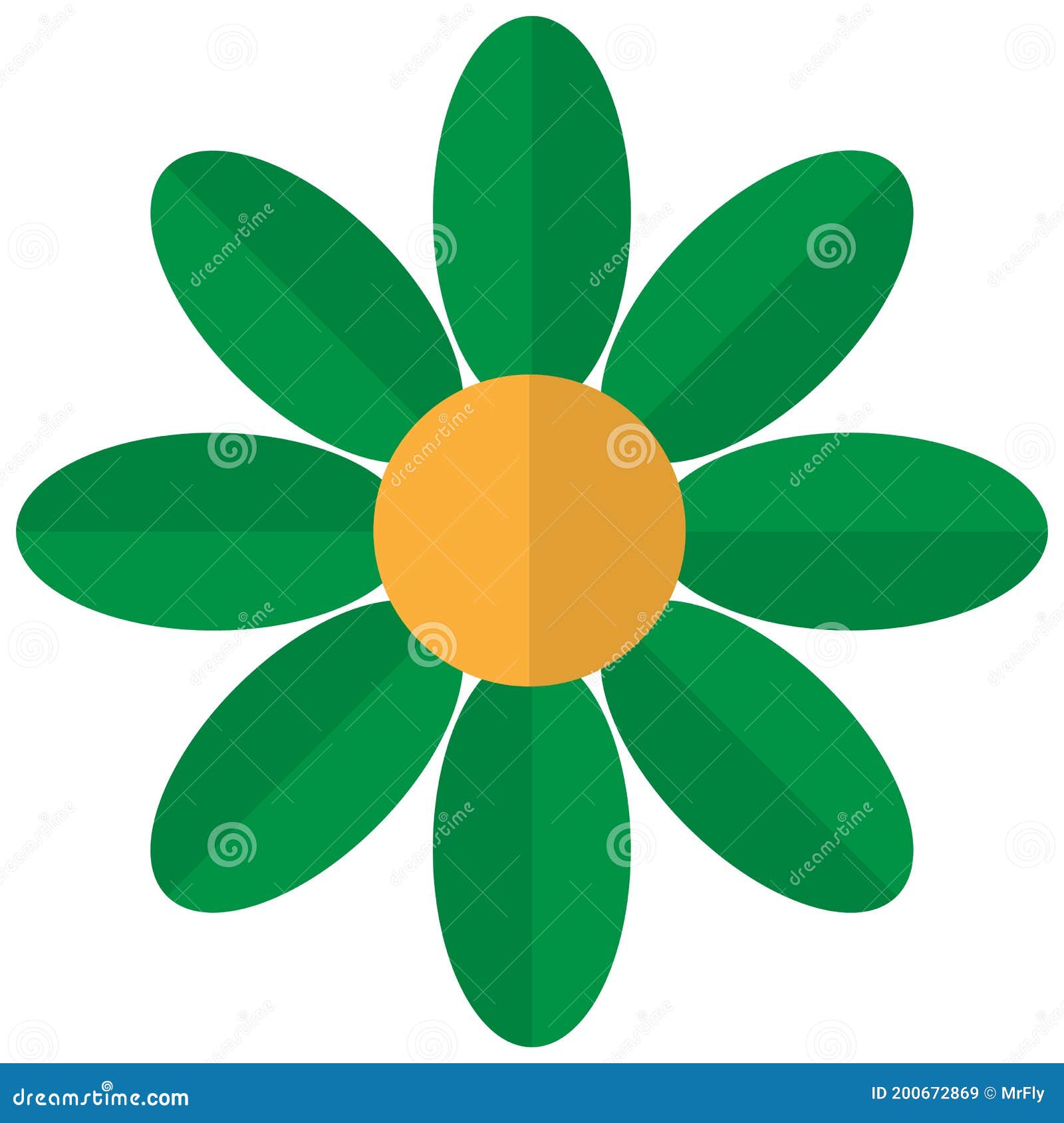 Green Simple Flat 2D Flower, Vector Illustration Stock Vector ...