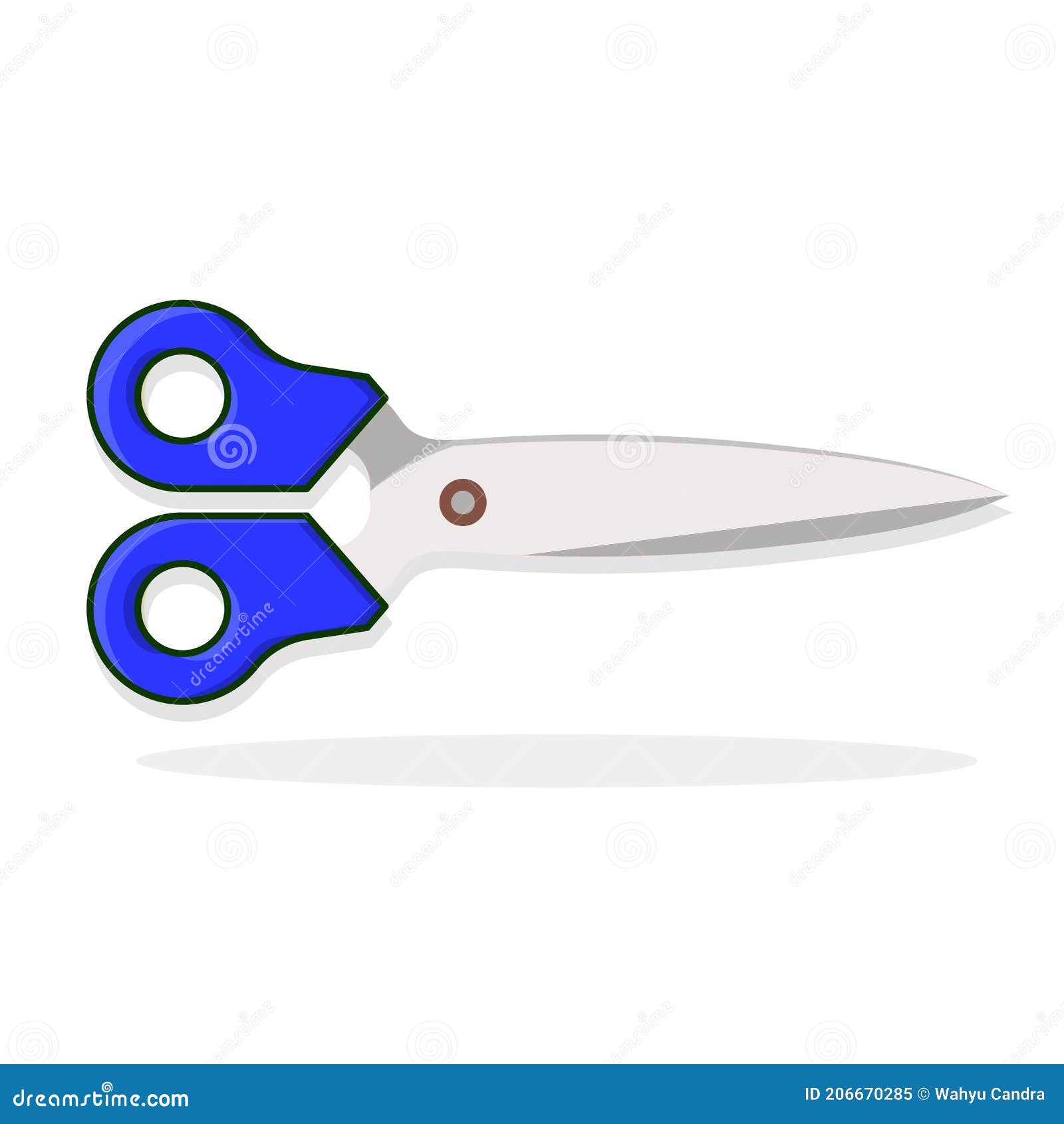 Simple and Flat Design of Blue Scissor Isolated on White Vector Design ...