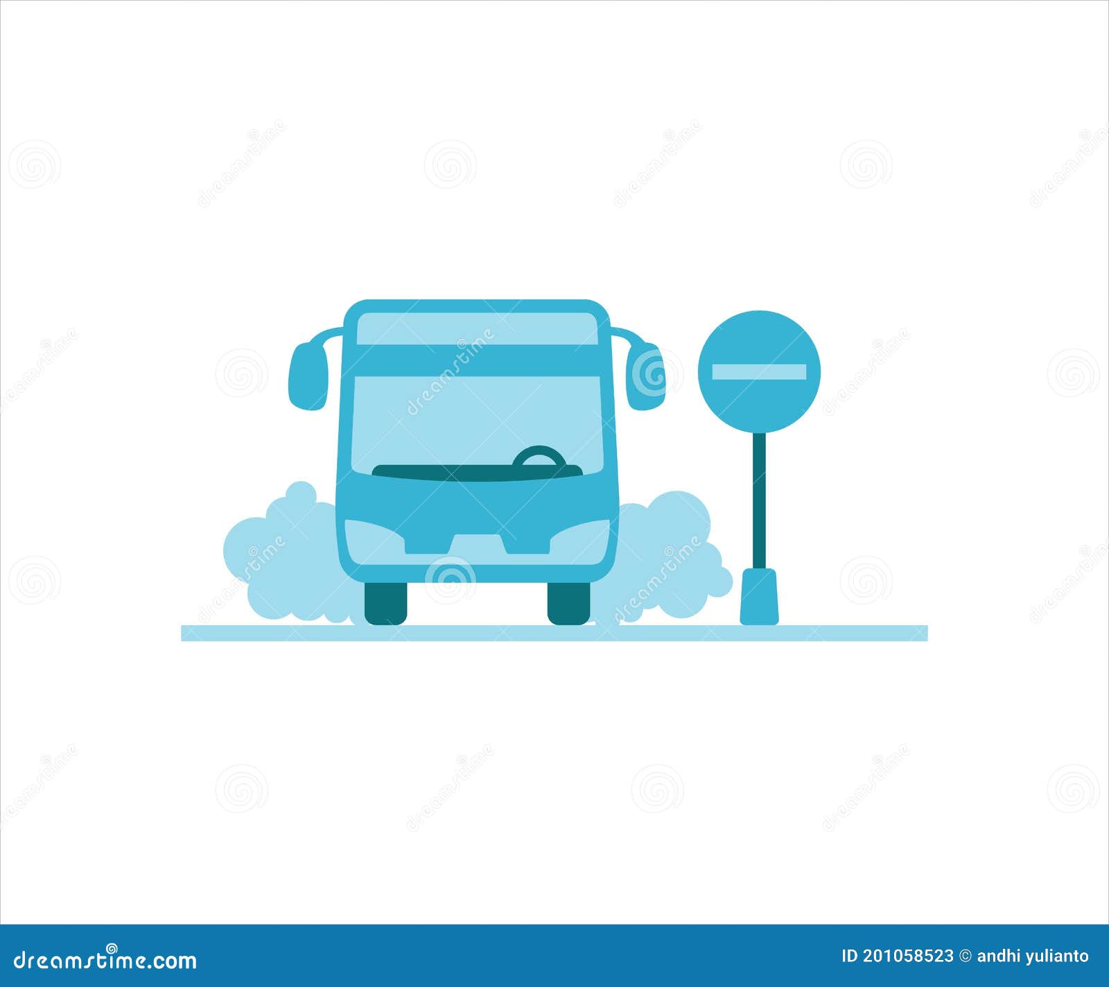 Simple Flat Design Illustration of Bus Stop Take in or Drop in the ...