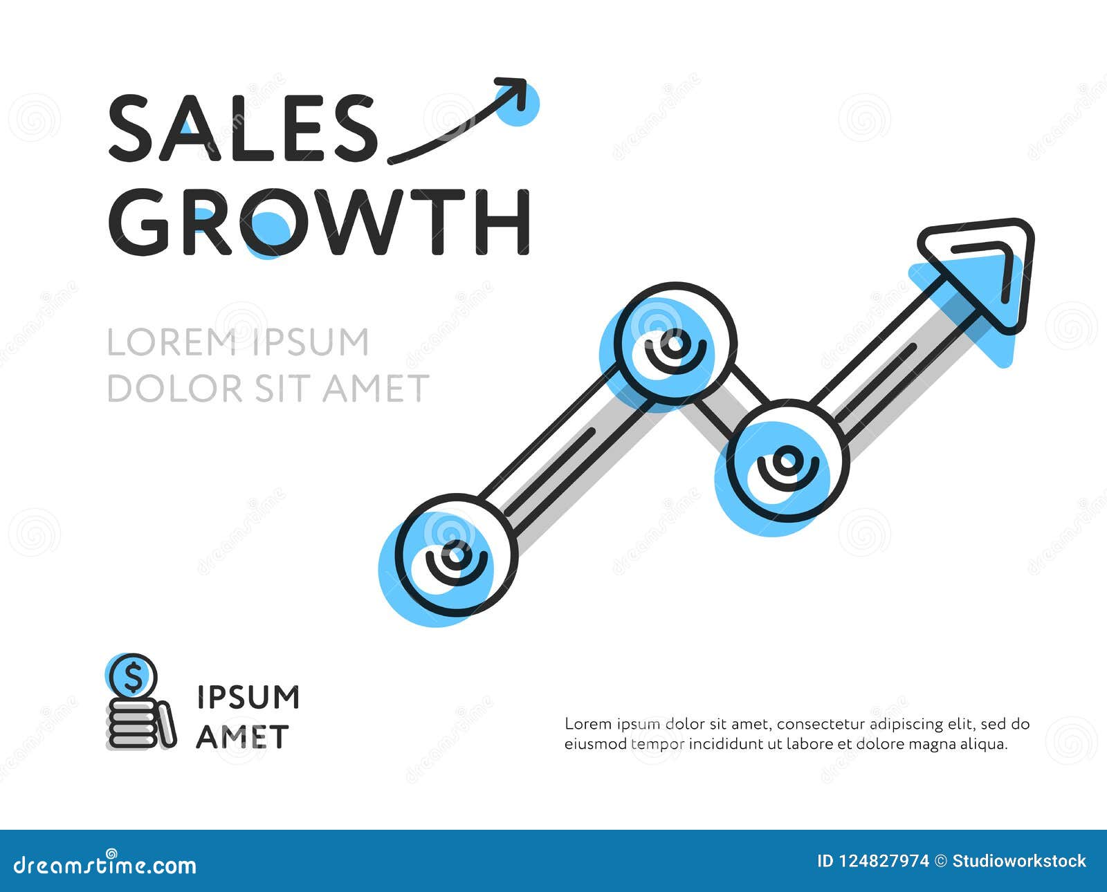 Simple Flat Design for Increasing Chart Stock Illustration ...