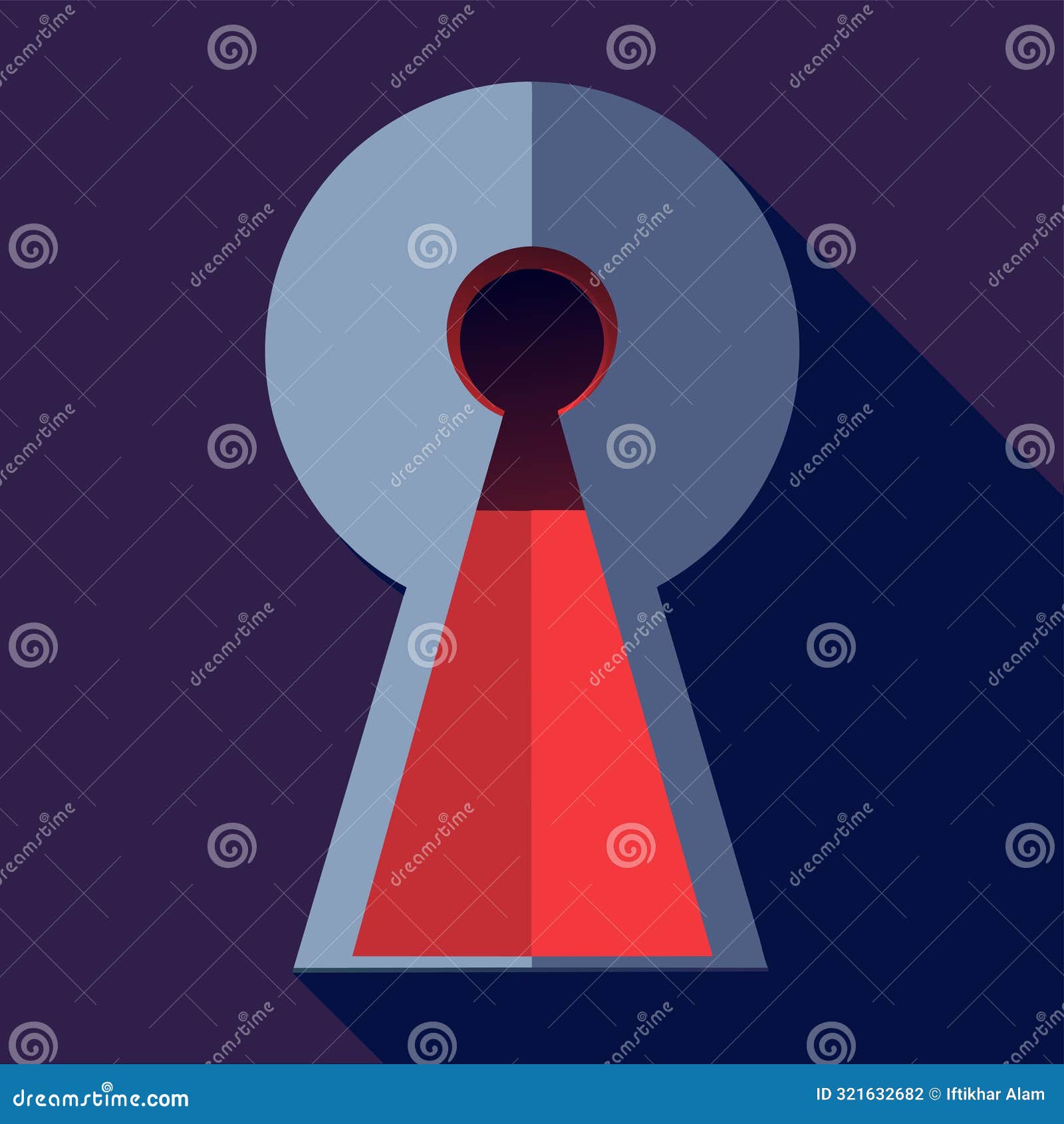 A Simple, Flat Design of a Keyhole with a Subtle Sh Inside, Set Against ...